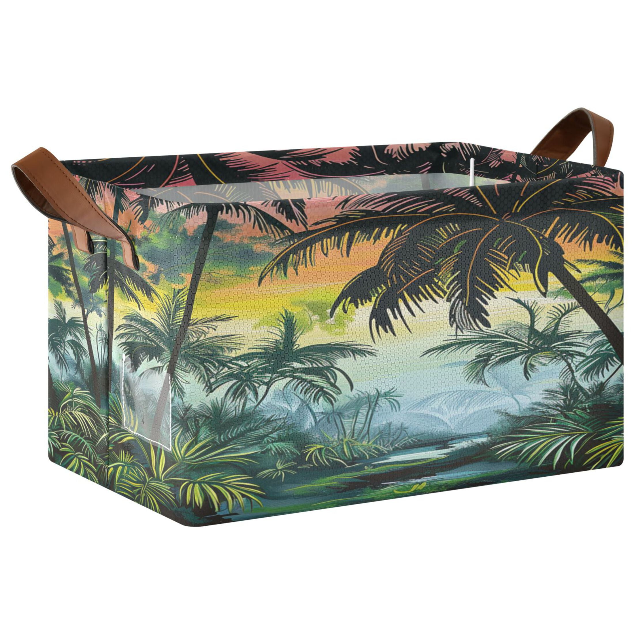 Ryvnso Summer Tropical Forest Storage Bins Large Basket Foldable Cube ...