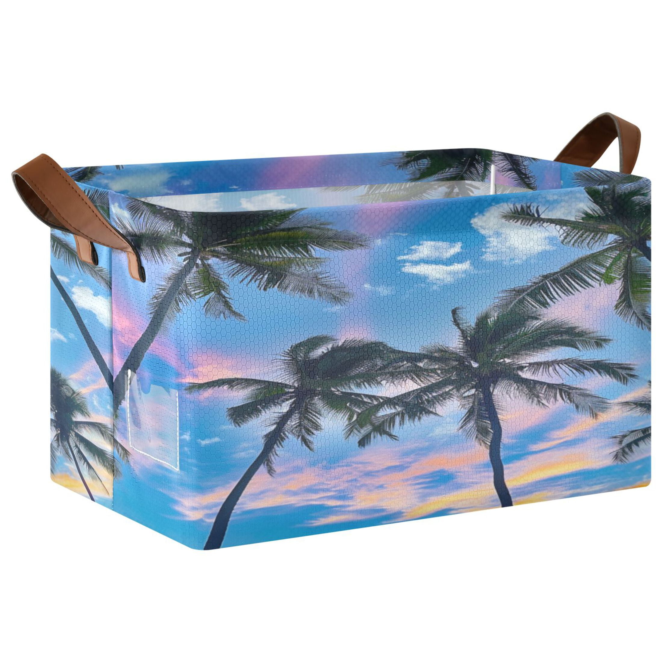 Ryvnso Summer Tropical Palm Tree Storage Bins Large Basket Foldable ...