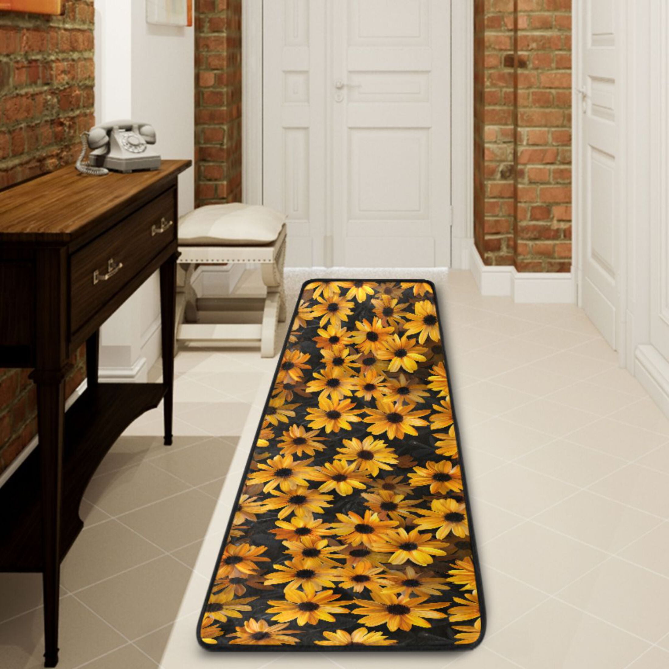 Ryvnso Sunflower Flowers Hallway Runner Rugs Floor Carpet Non Slip ...