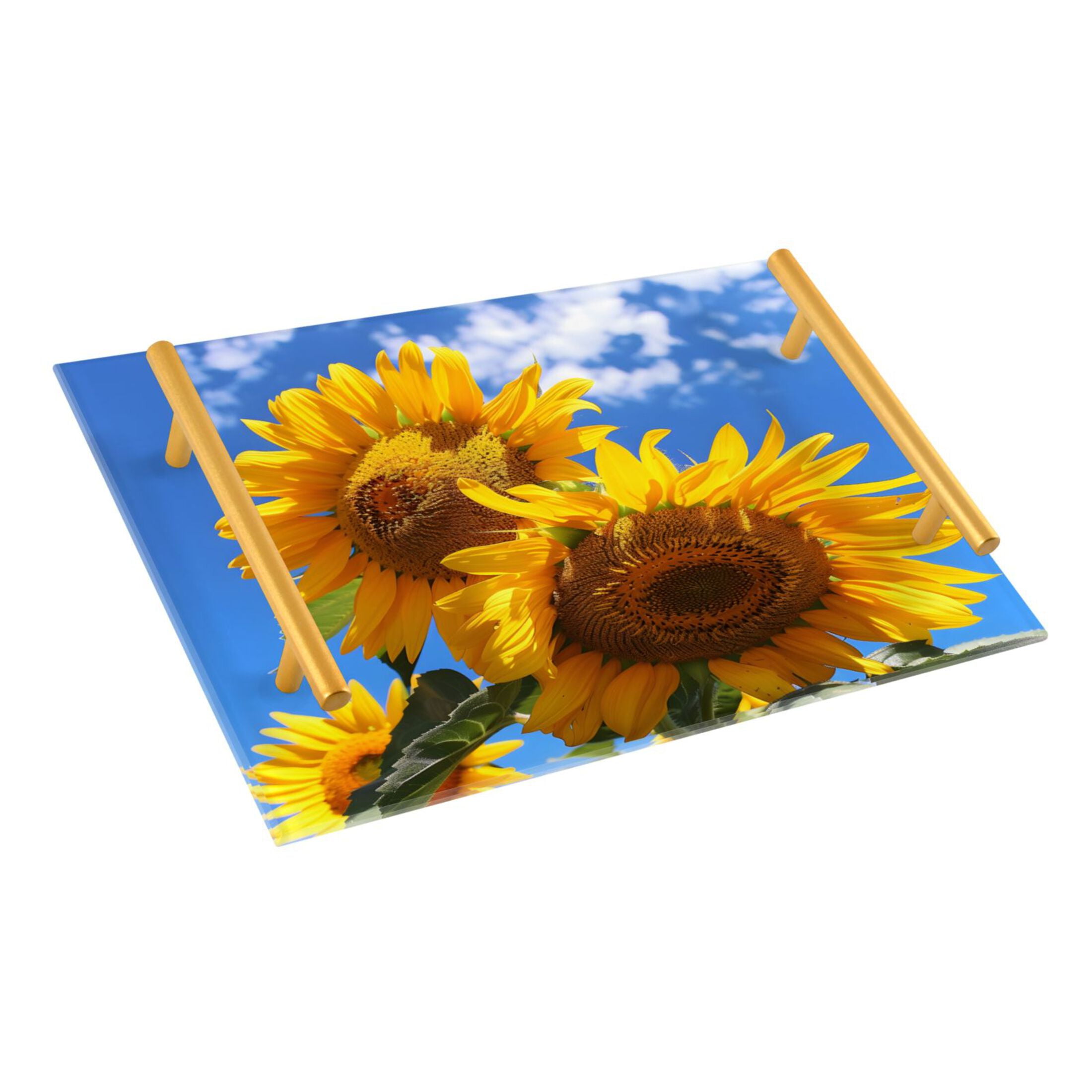 Ryvnso Sunflowers with Blue Sky Bathroom Tray Vanity Countertop Trays ...