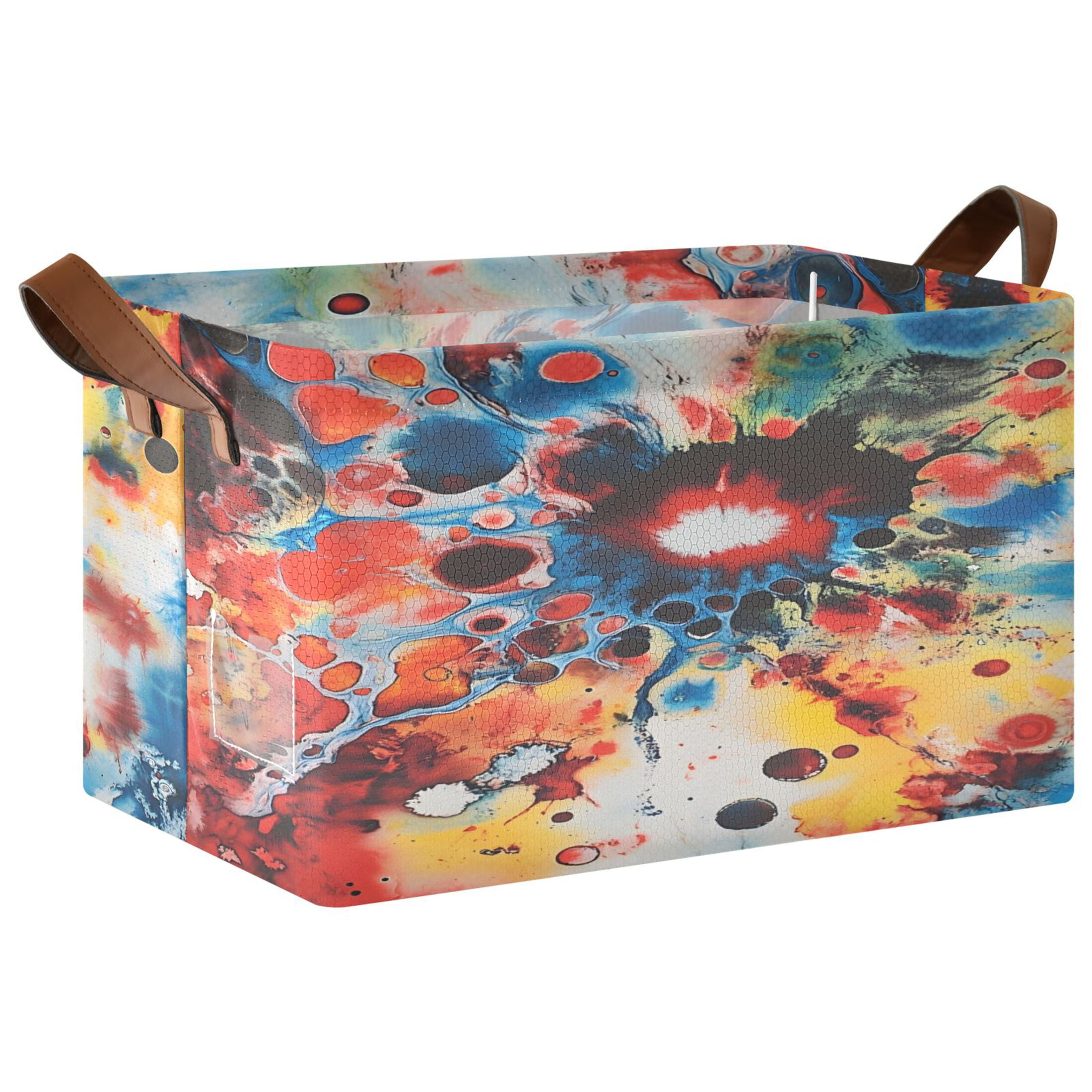 Ryvnso Swirl Art Tie Dye Storage Bins Large Basket Foldable Cube Toys ...