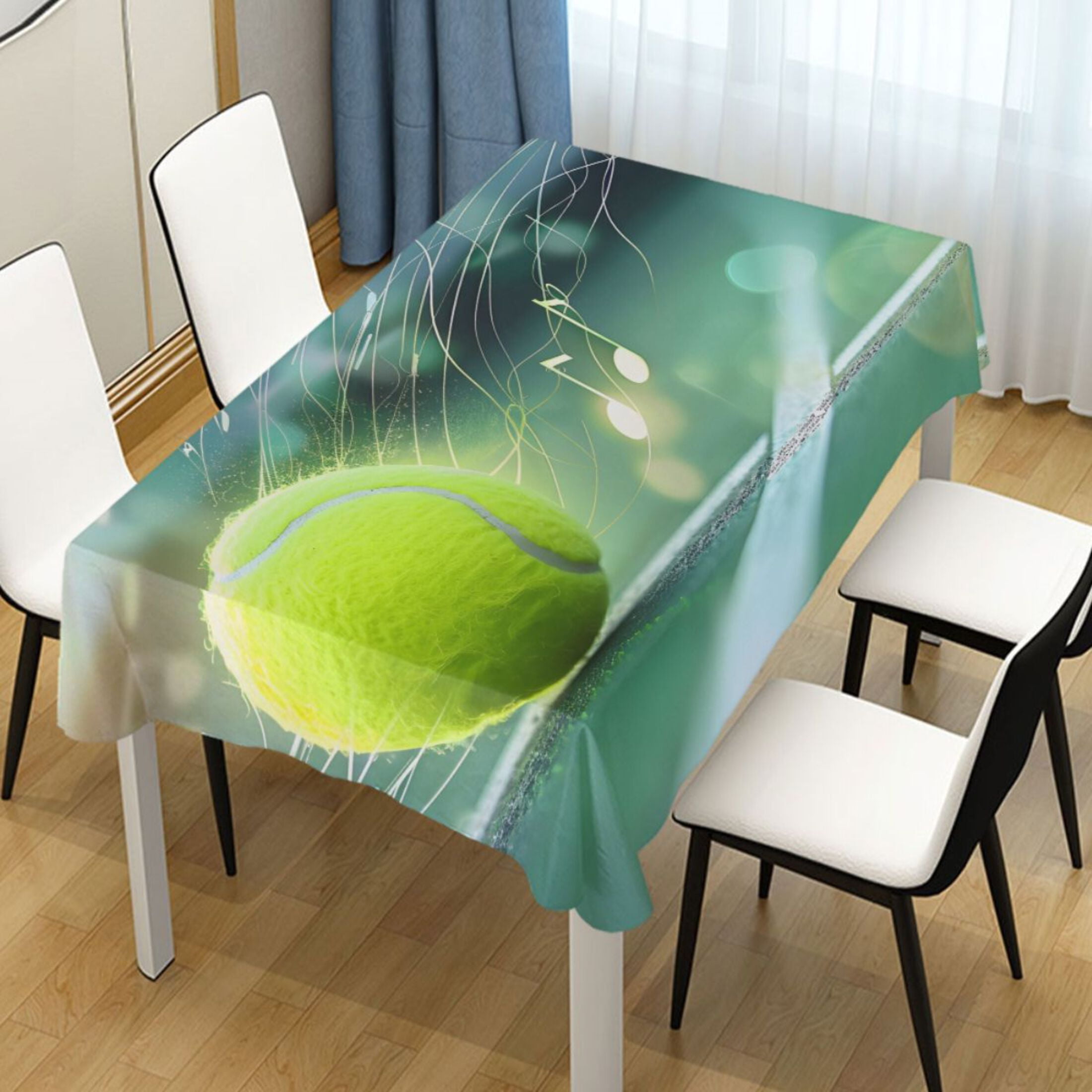 Ryvnso Tennis Ball Notes Rectangle Table Cloth Tablecover Dinning ...