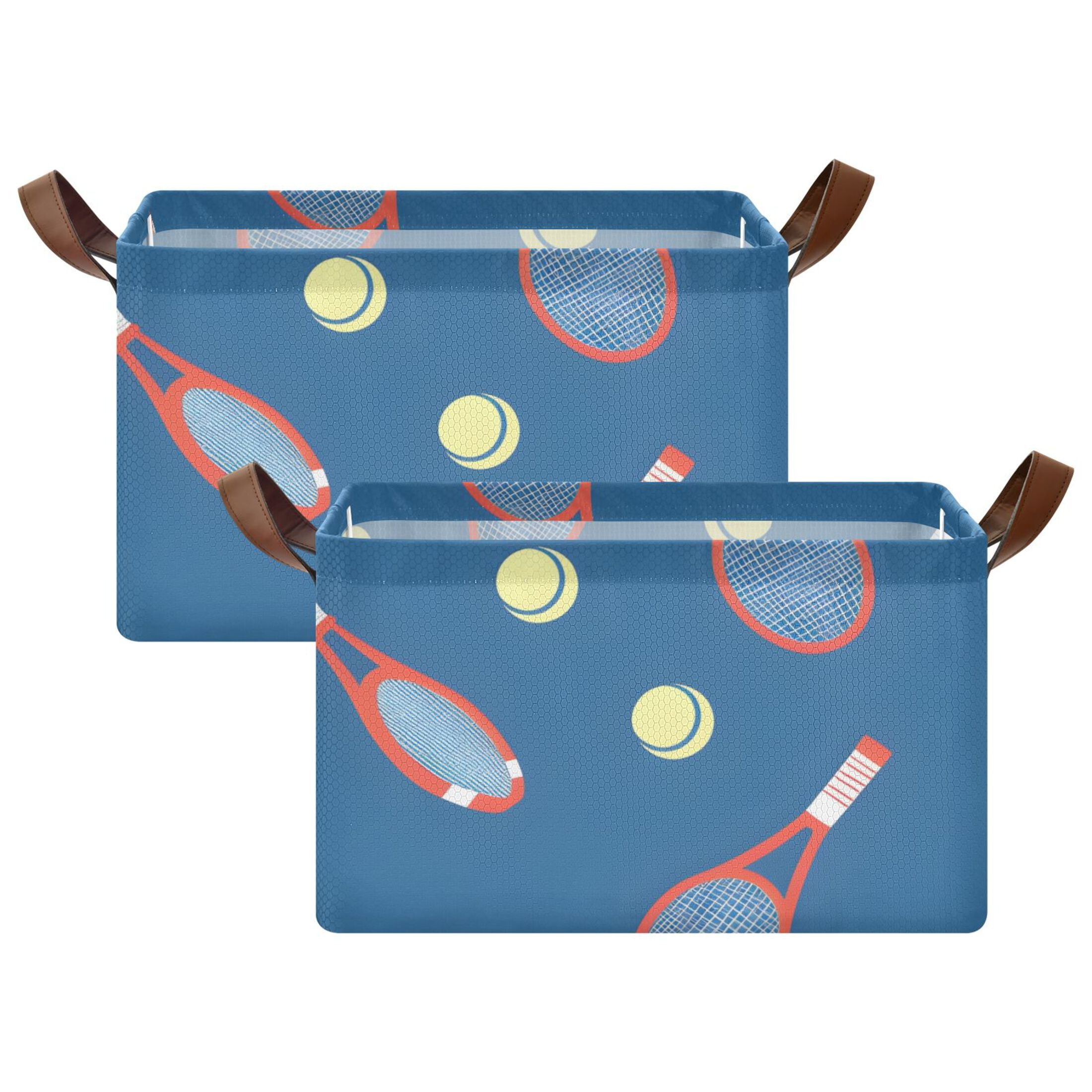 Ryvnso Tennis Racket Balls Storage Bins Large Basket Foldable Cube Toys ...