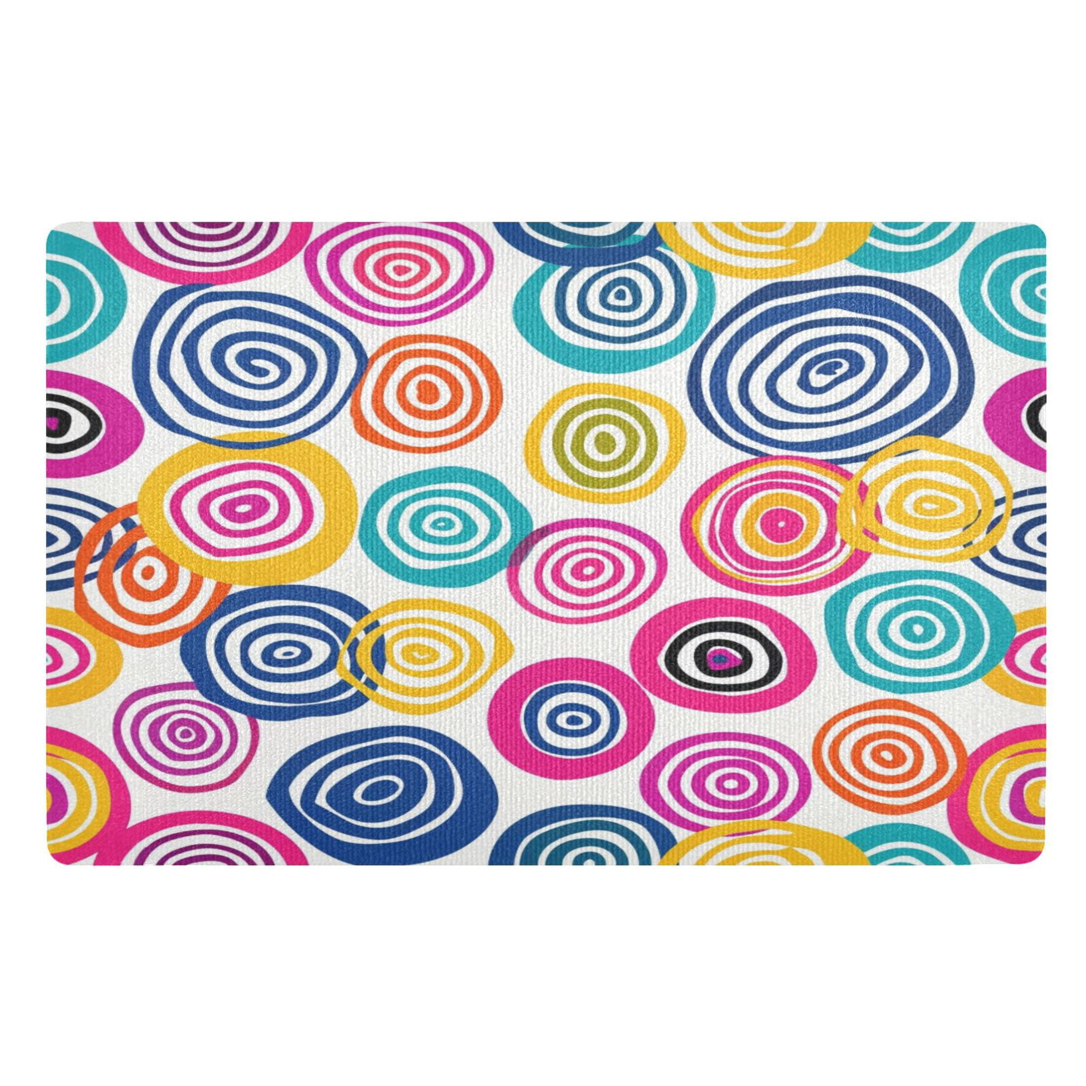 Ryvnso Texture Circle Door Mats Outdoor Indoor Entrance Low Profile ...