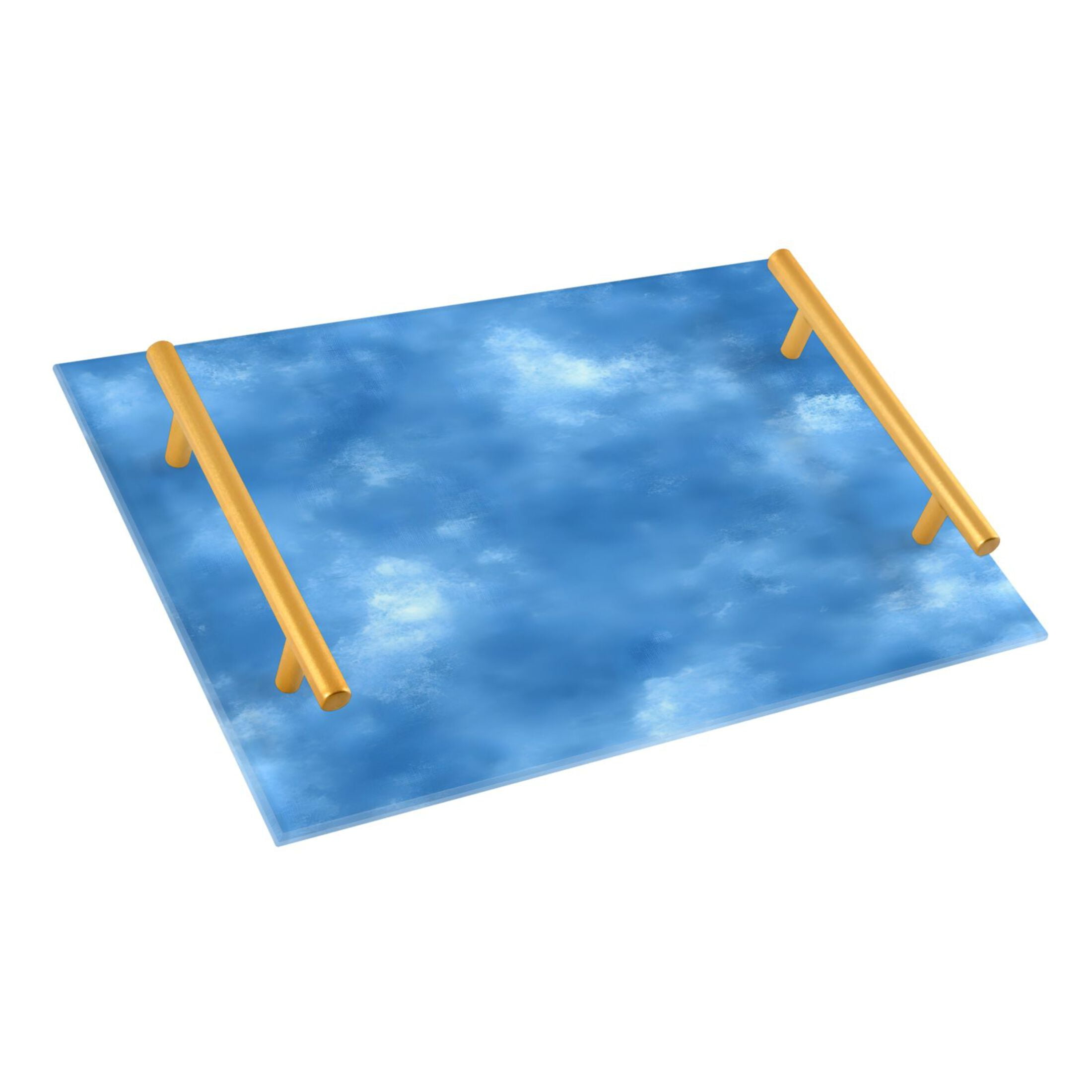 Ryvnso Tie Dye Blue Bathroom Tray Vanity Countertop Trays Acrylic ...