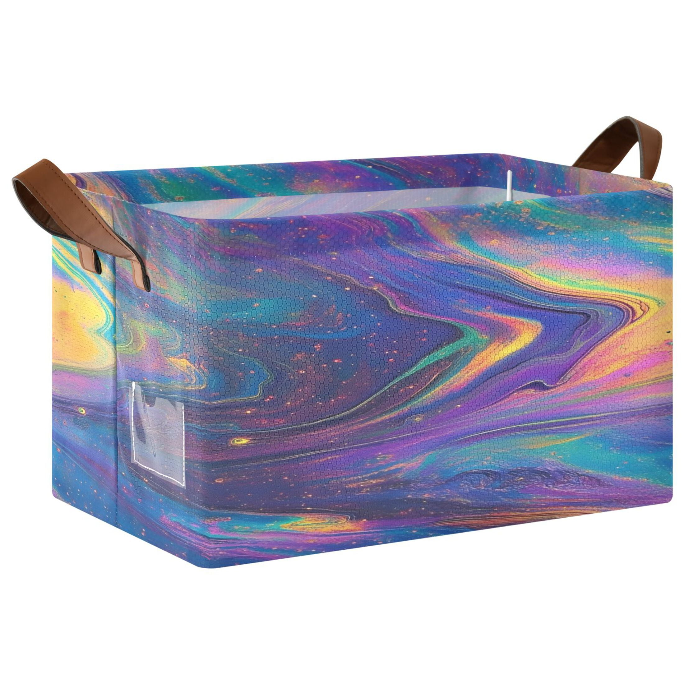 Ryvnso Tie Dye Rainbow Pattern Storage Bins Large Basket Foldable Cube ...