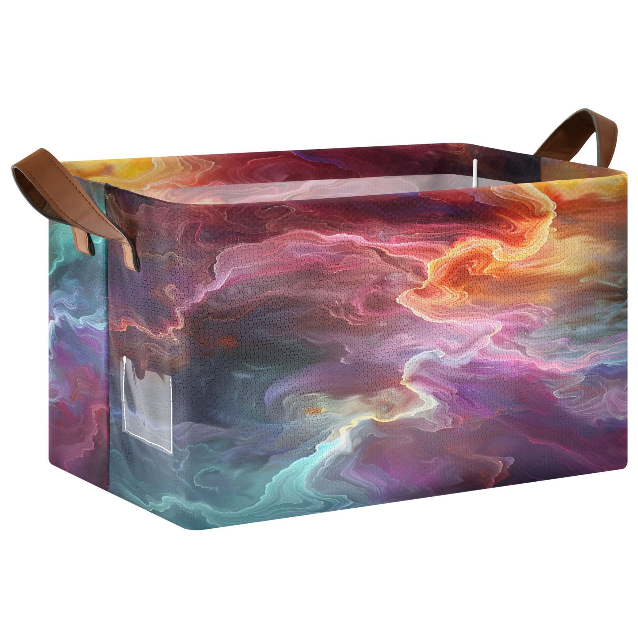 Ryvnso Tie-dye Purple Storage Bins Large Basket Foldable Cube Toys ...