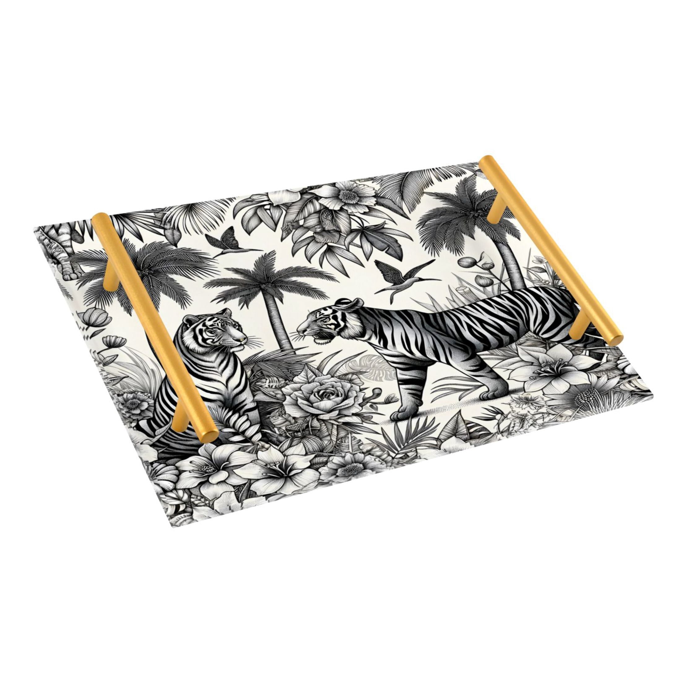 Ryvnso Tigers and Palm Tree Bathroom Tray Vanity Countertop Trays ...