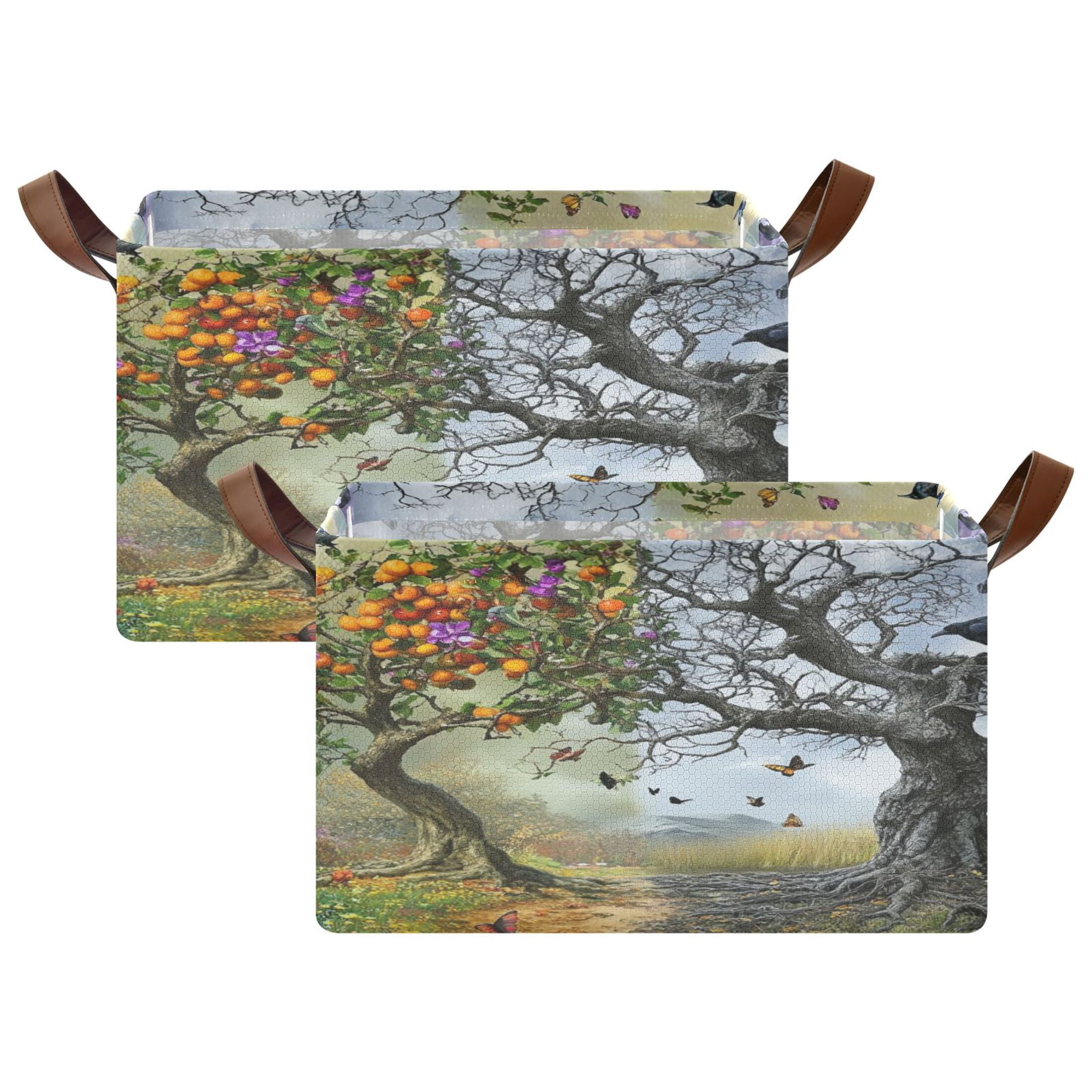 Ryvnso Trees Art Pattern Storage Bins Large Basket Foldable Cube Toys ...