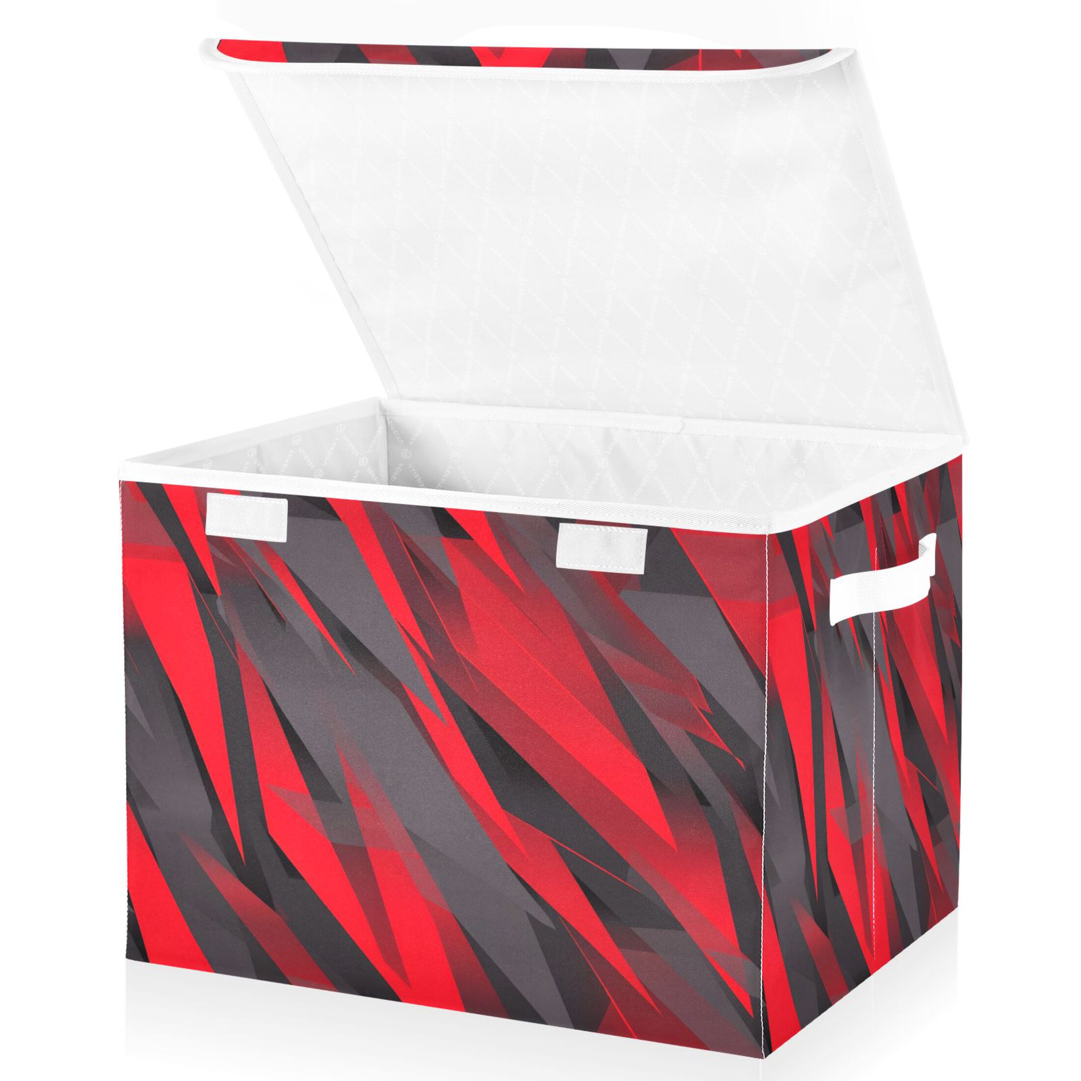 Ryvnso Triangle Geometry Pattern Large Lidded Foldable Storage Baskets ...