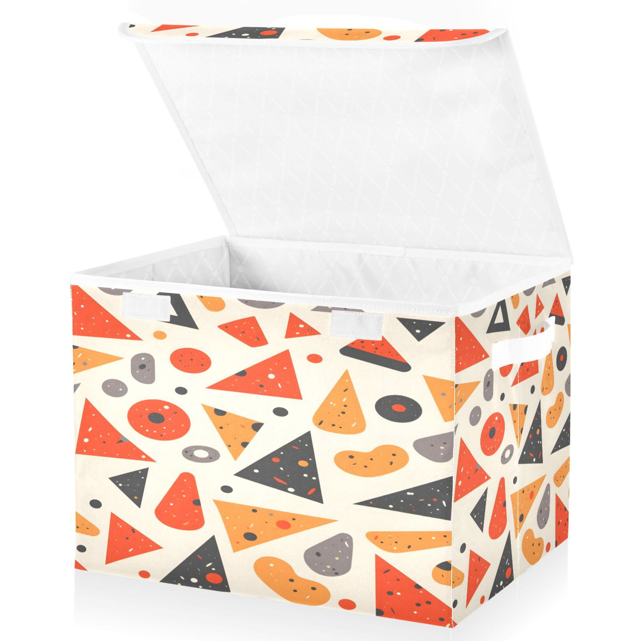 Ryvnso Triangle and Circle Geometry Large Lidded Foldable Storage ...