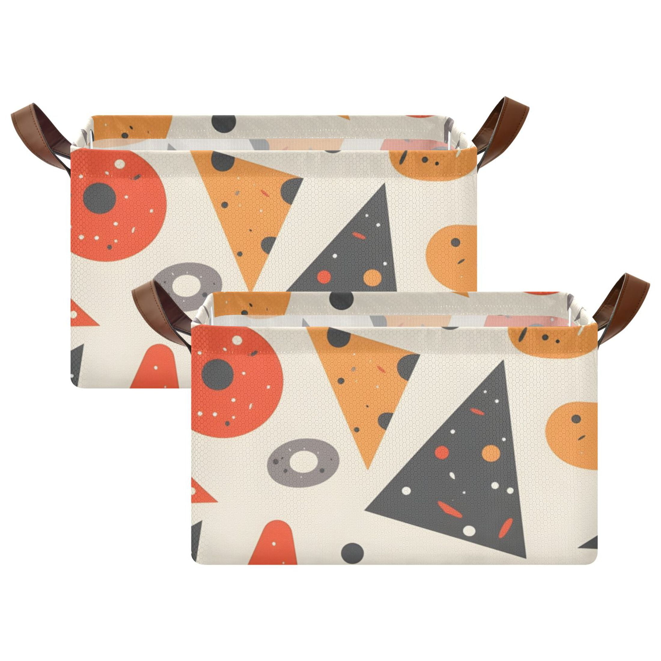 Ryvnso Triangle and Circle Geometry Storage Bins Large Basket Foldable ...