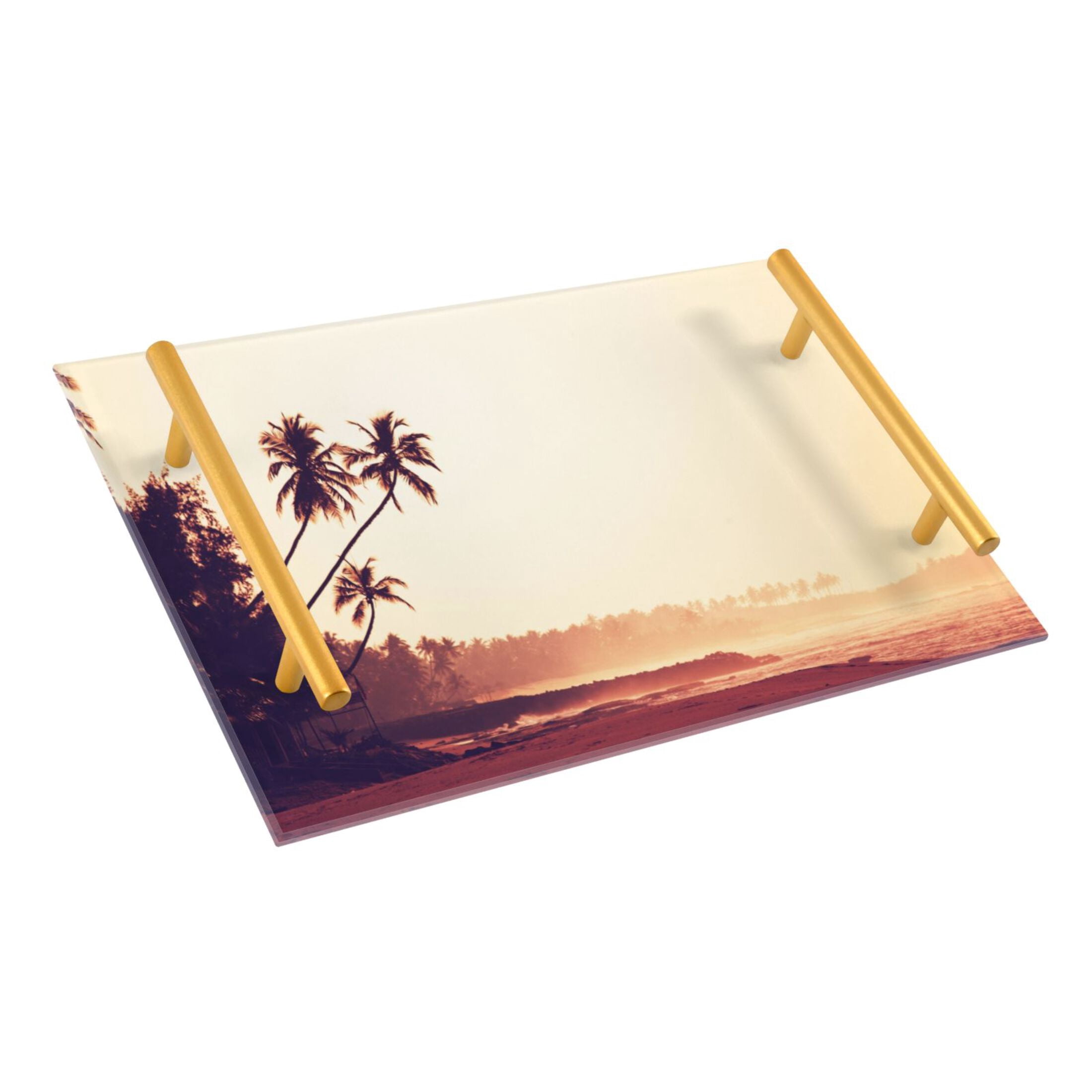 Ryvnso Tropical Beach Bathroom Tray Vanity Countertop Trays Acrylic ...