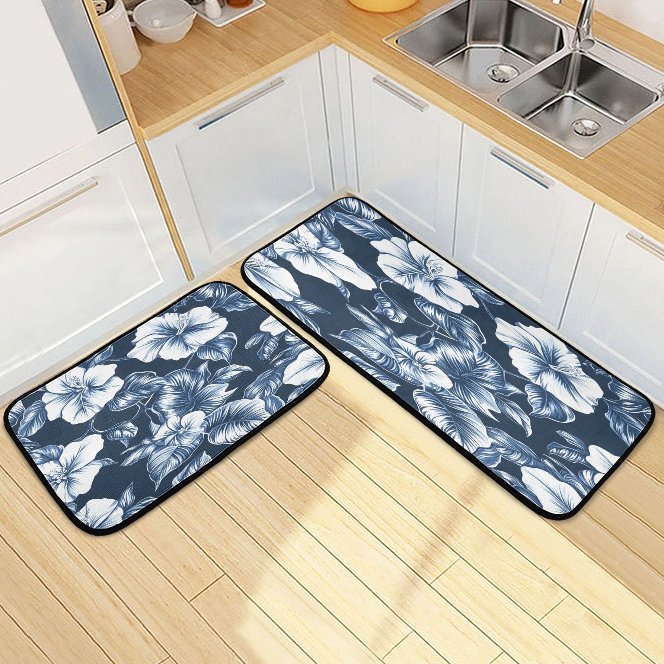 Ryvnso Tropical Flower-d9 Kitchen Rugs Set Non Slip Runner Mats for ...