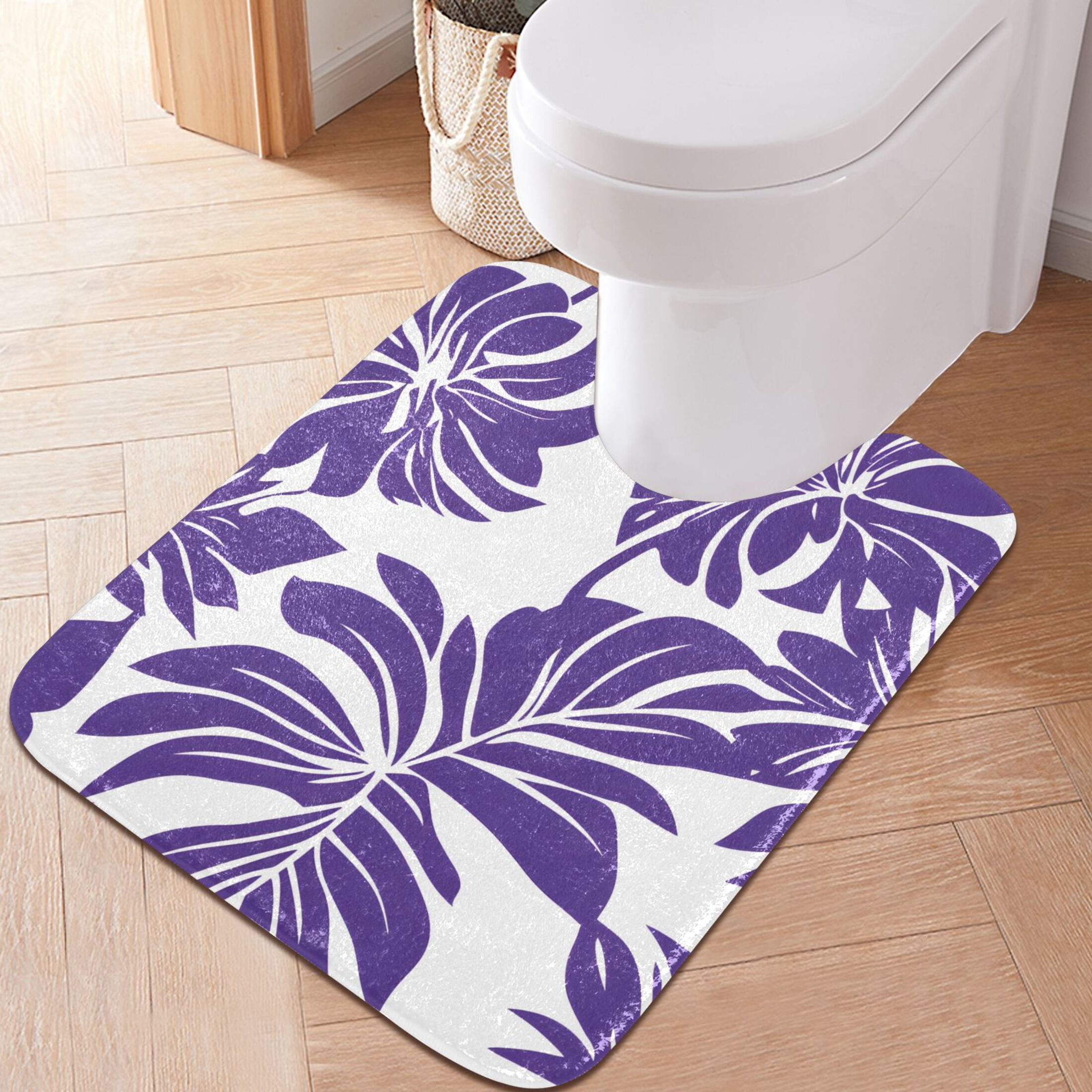 Ryvnso Tropical Leaf-n5 Bathroom Shaggy Rugs Toilet U Shape Mat Soft ...