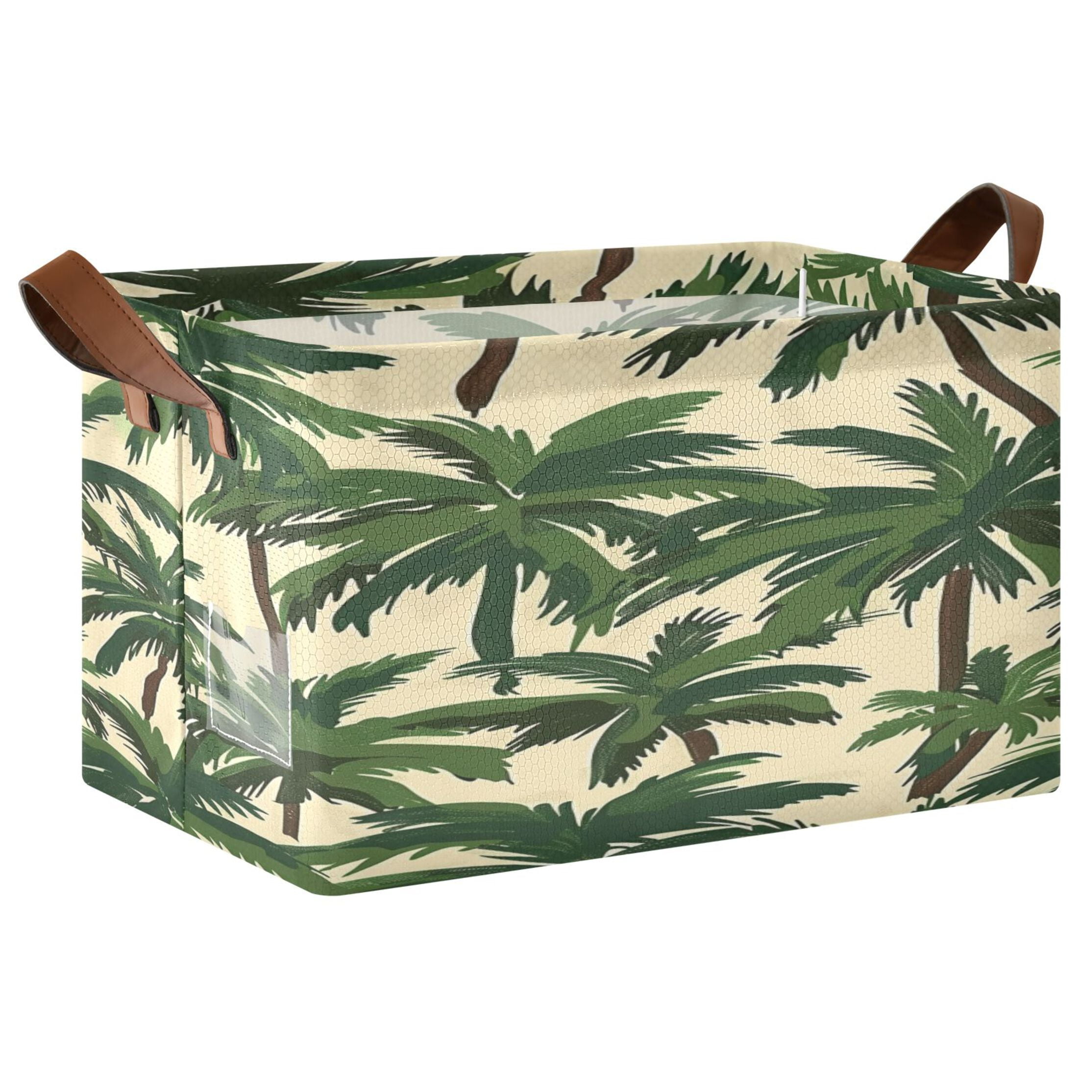 Ryvnso Tropical Palm Trees Storage Bins Large Basket Foldable Cube Toys ...