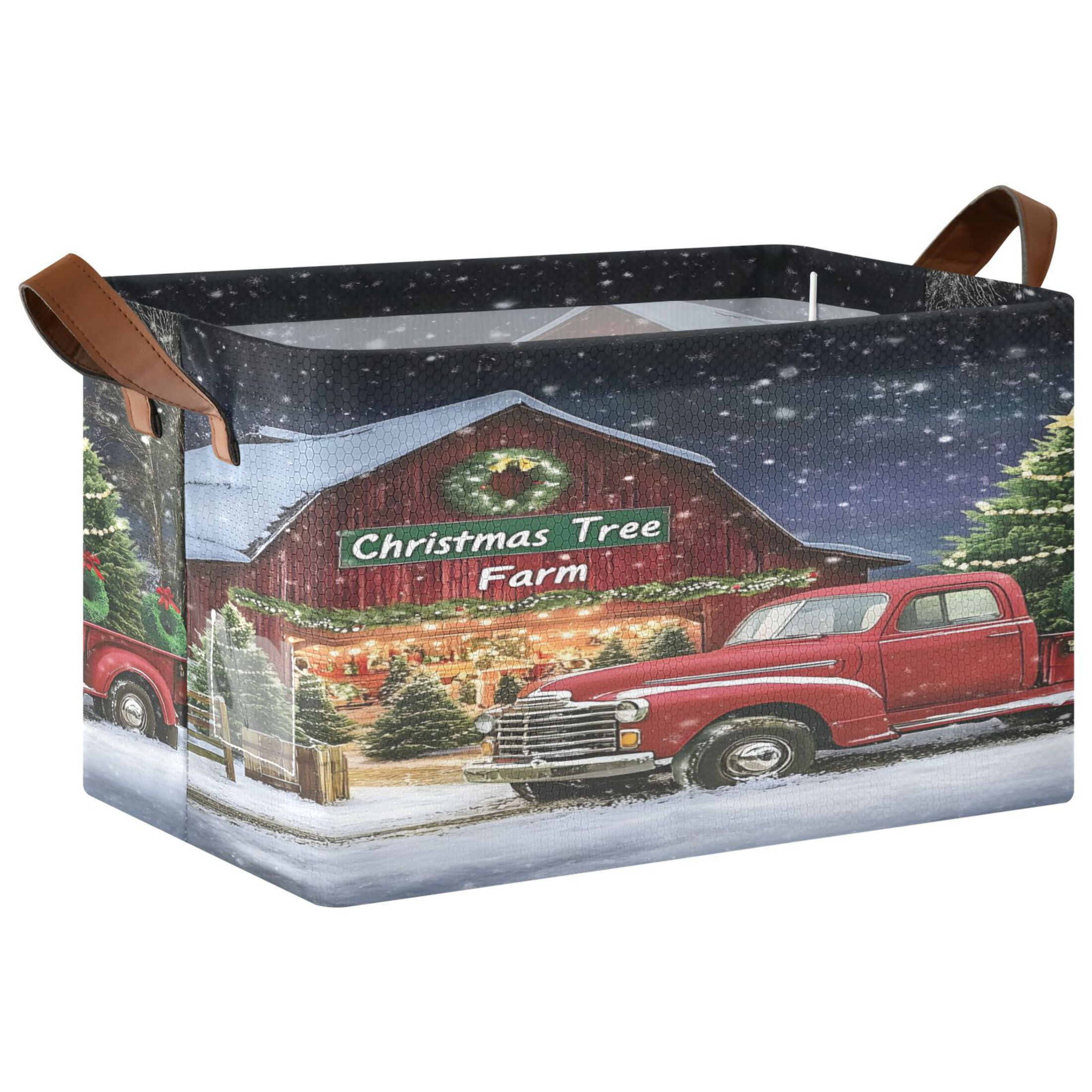 Ryvnso Truck Christmas Tree Storage Bins Large Basket Foldable Cube ...