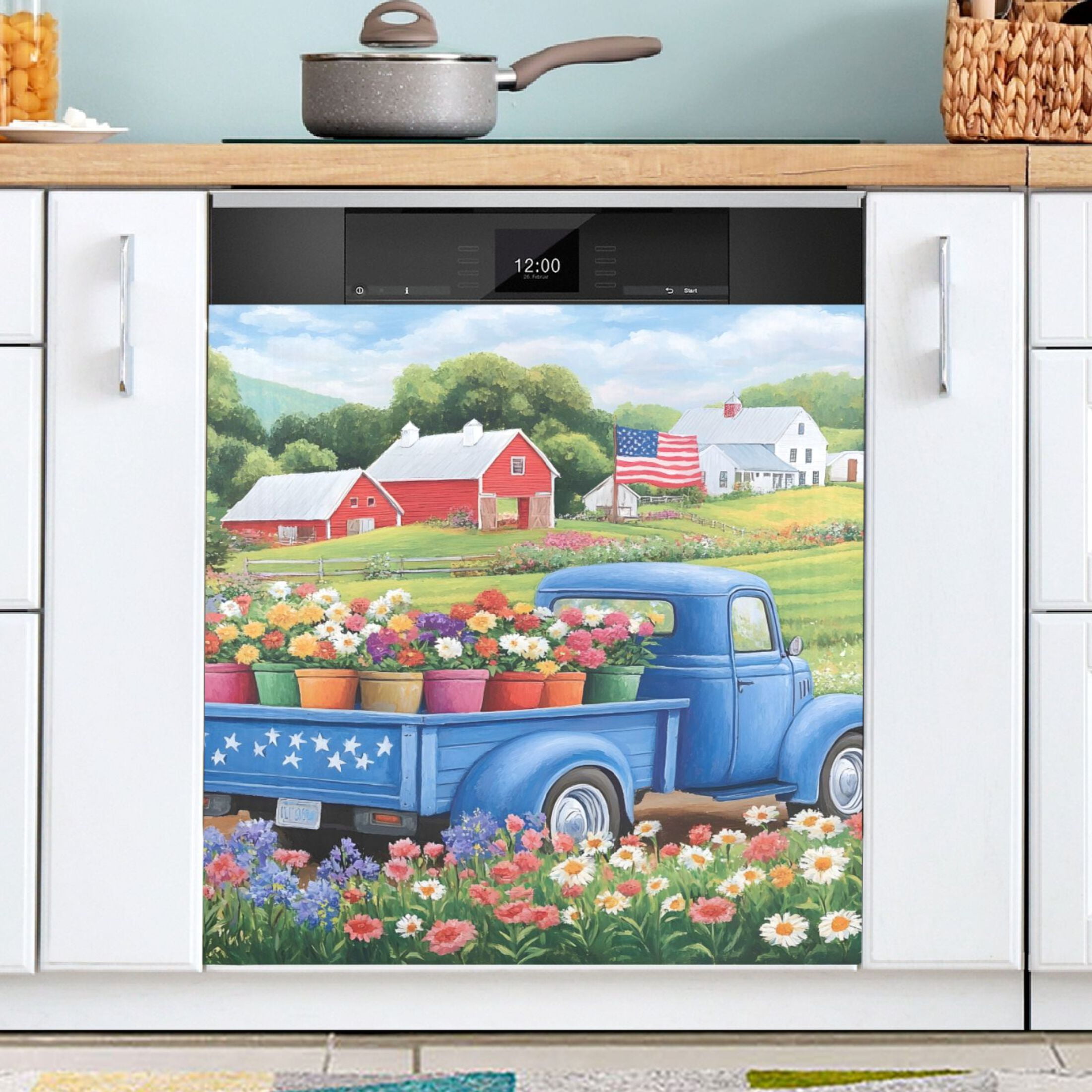 Ryvnso Truck Flowers in Farm Dishwasher Magnetic Refrigerator Magnet ...
