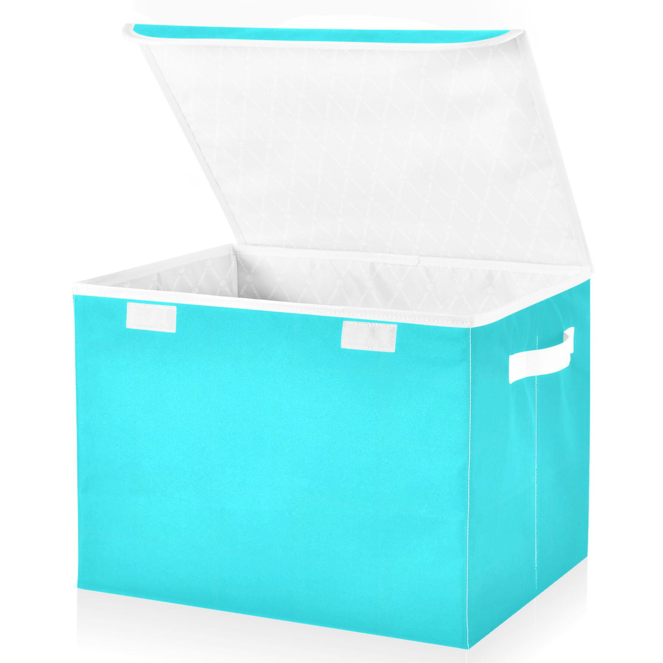 Ryvnso Turquoise Large Lidded Foldable Storage Baskets Cubes Boxes Lids ...