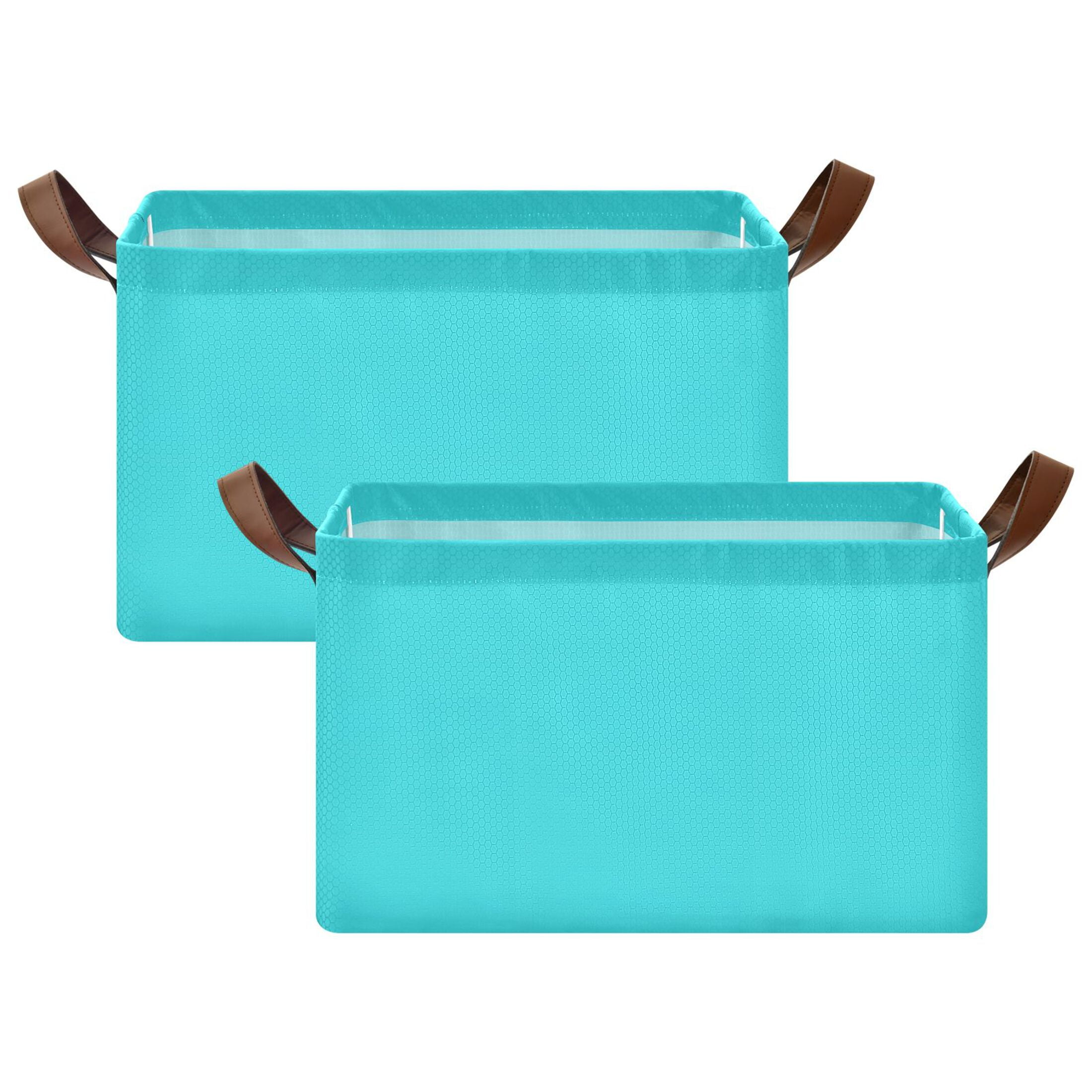 Ryvnso Turquoise Storage Bins Large Basket Foldable Cube Toys Organizer ...