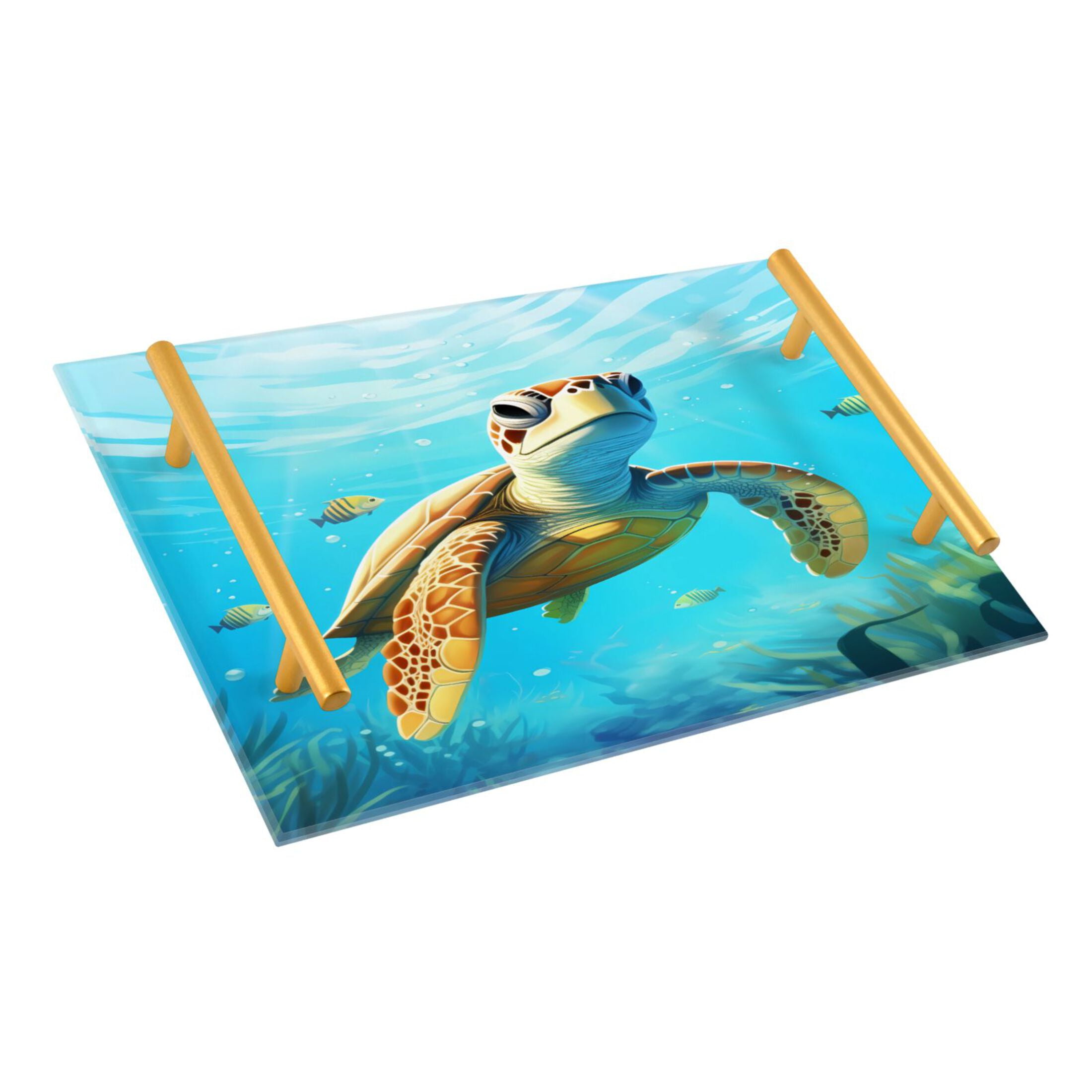 Ryvnso Turtle and Fishes in Sea Bathroom Tray Vanity Countertop Trays ...