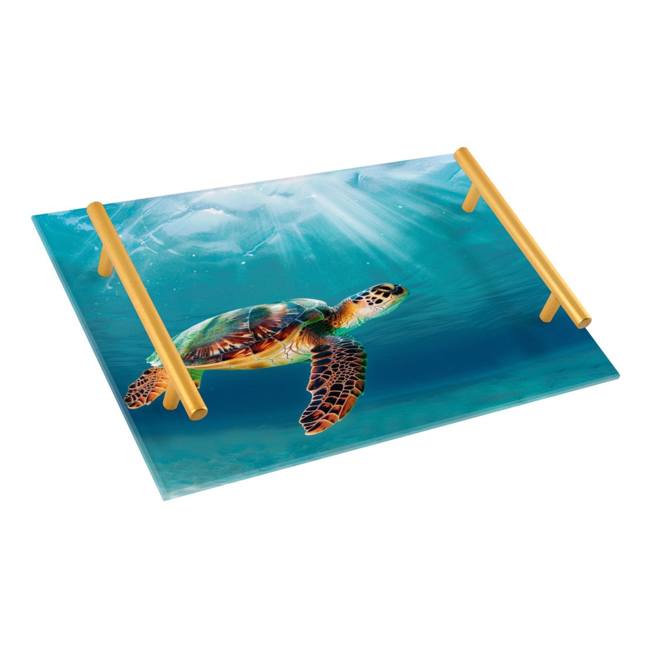 Ryvnso Turtle under Sea Bathroom Tray Vanity Countertop Trays Acrylic ...