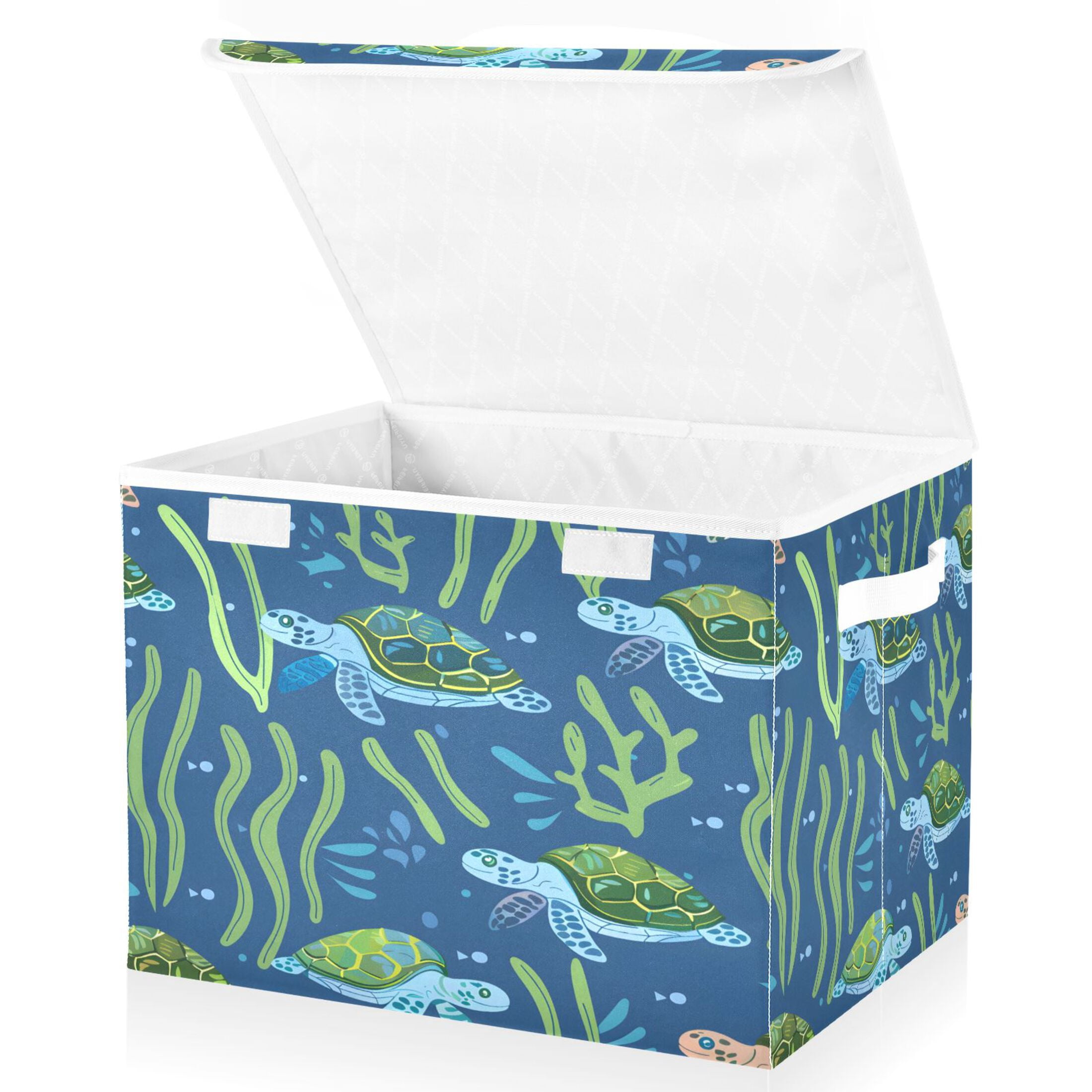 Ryvnso Turtles Seaweed under Sea Large Lidded Foldable Storage Baskets ...
