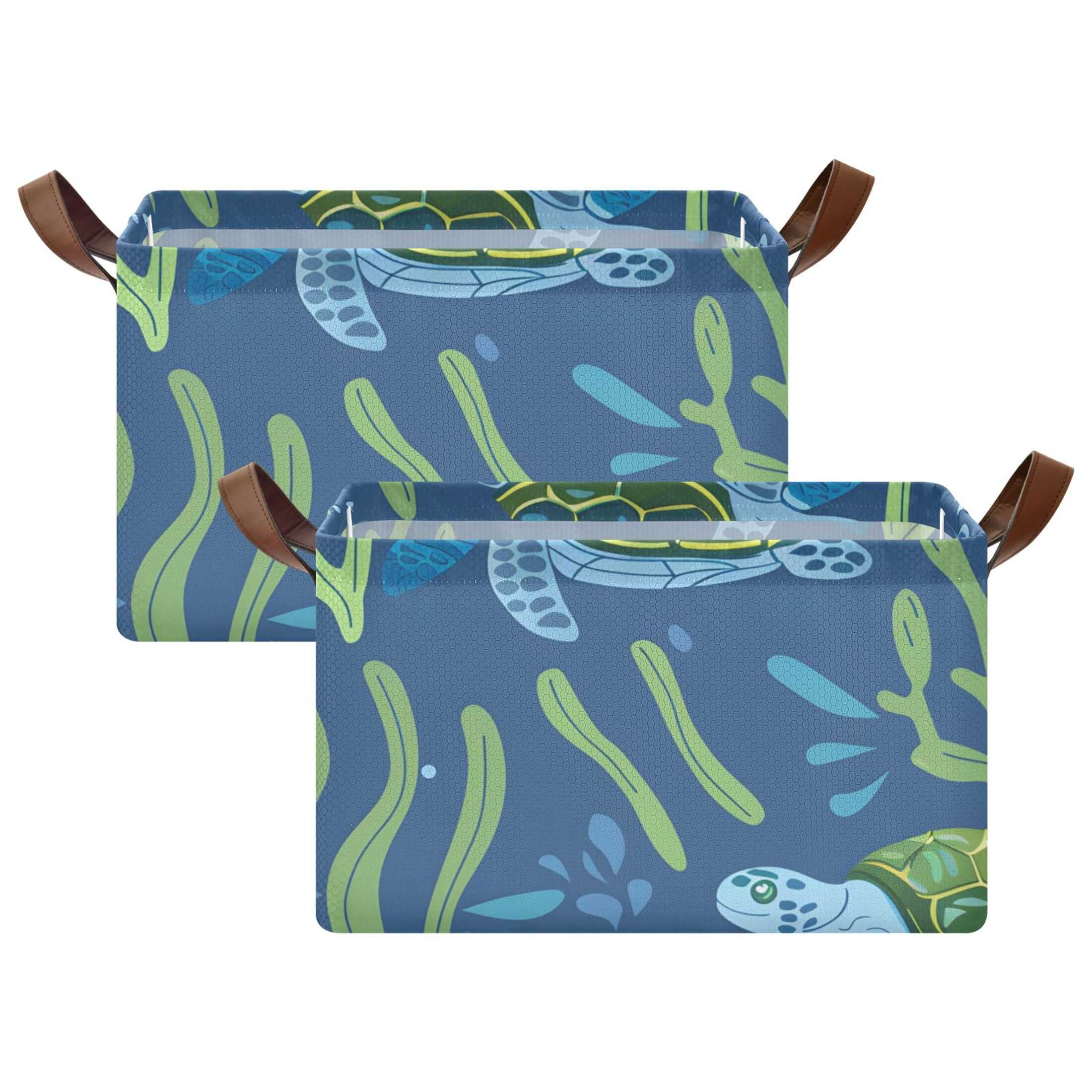 Ryvnso Turtles Seaweed under Sea Storage Bins Large Basket Foldable ...