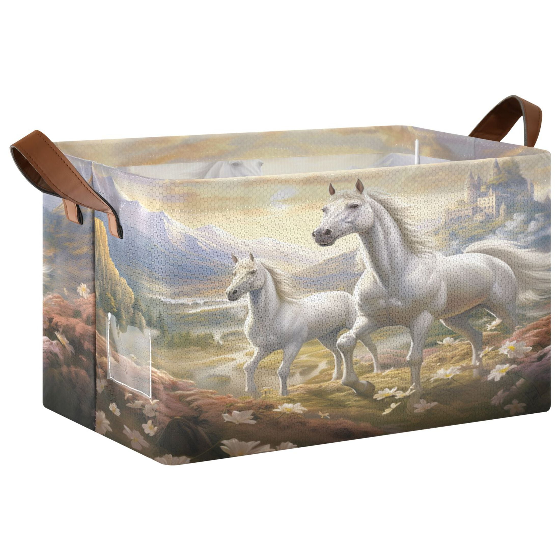 Ryvnso Two Horses Running Storage Bins Large Basket Foldable Cube Toys ...