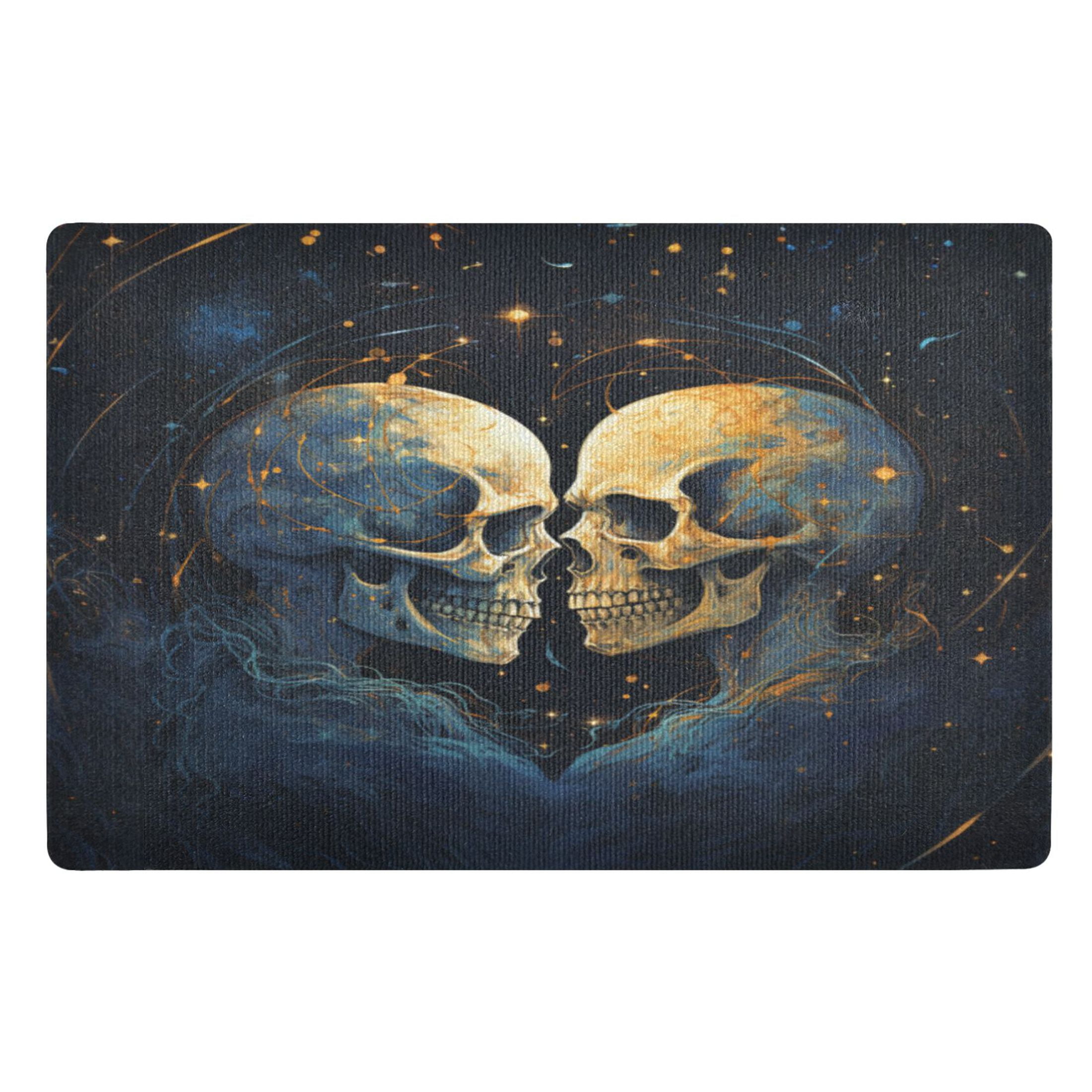 Ryvnso Two Human Skeleton Door Mats Outdoor Indoor Entrance Low Profile ...