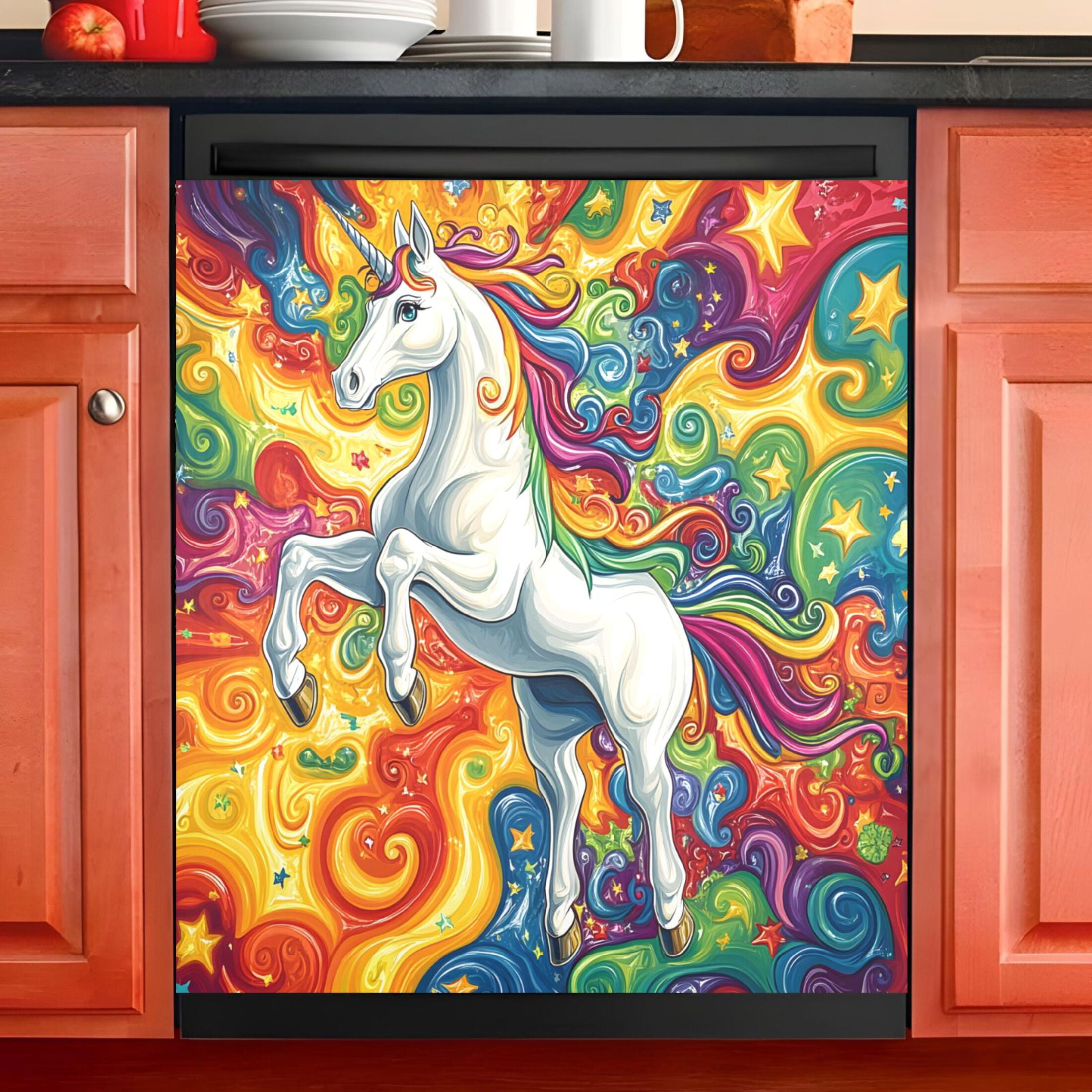 Ryvnso Unicorn in Magic Dishwasher Magnetic Refrigerator Magnet Cover ...