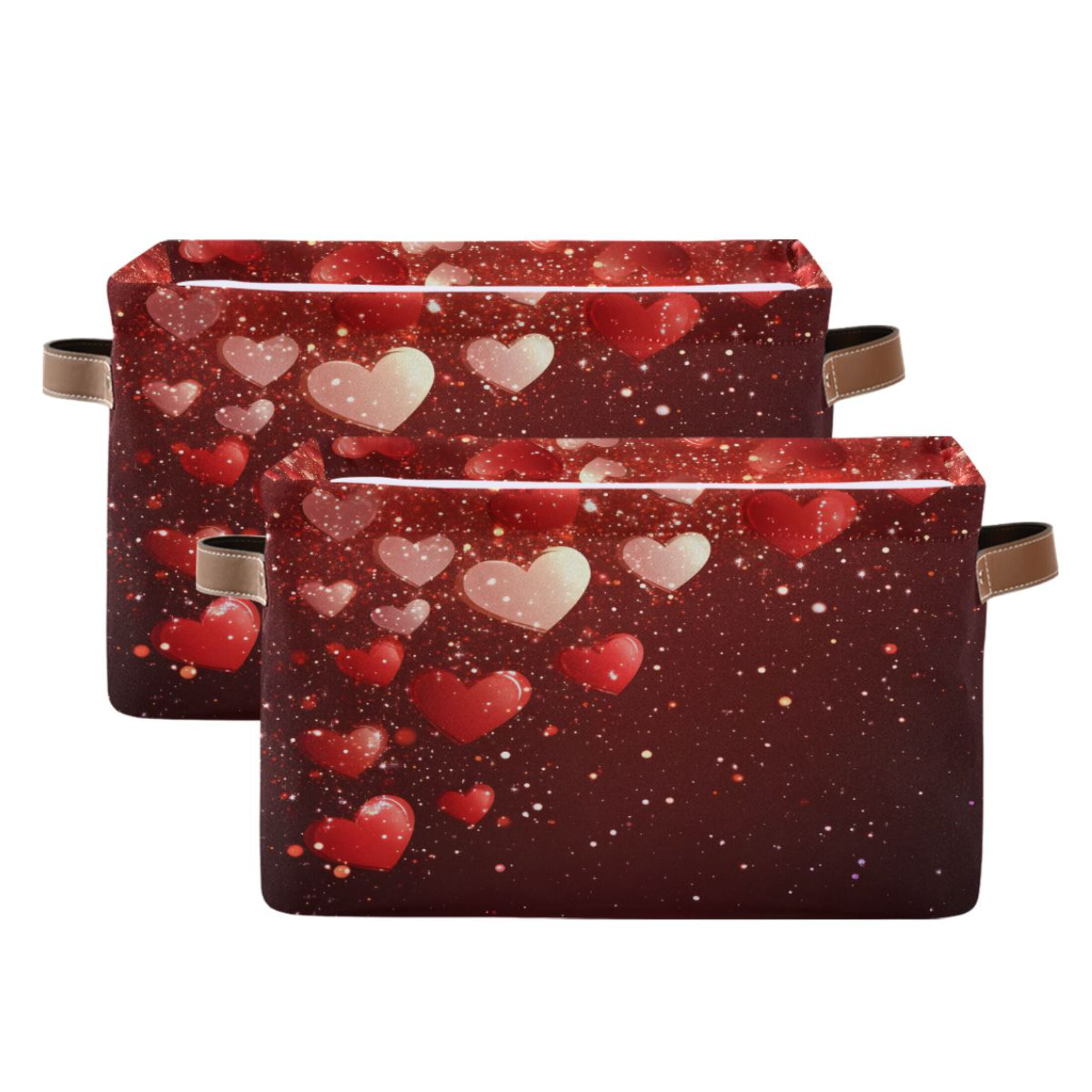 Ryvnso Valentine Red Heart Storage Basket Large Bin Foldable Boxes Toys ...