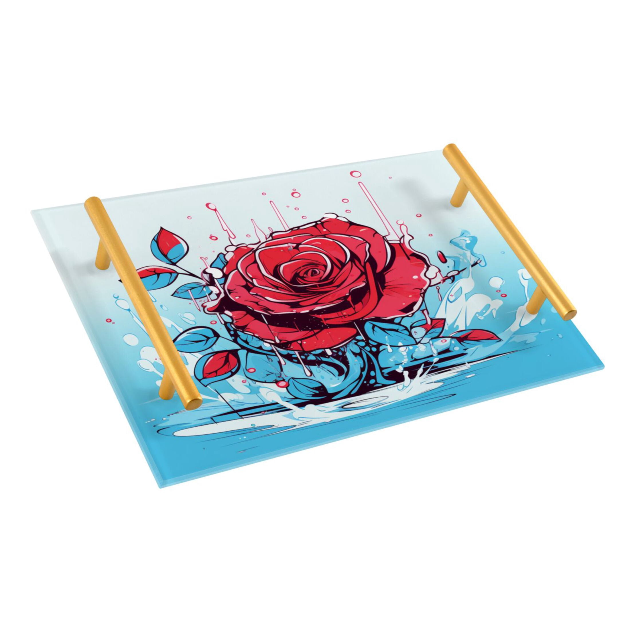 Ryvnso Valentine's Roses Flower Bathroom Tray Vanity Countertop Trays ...