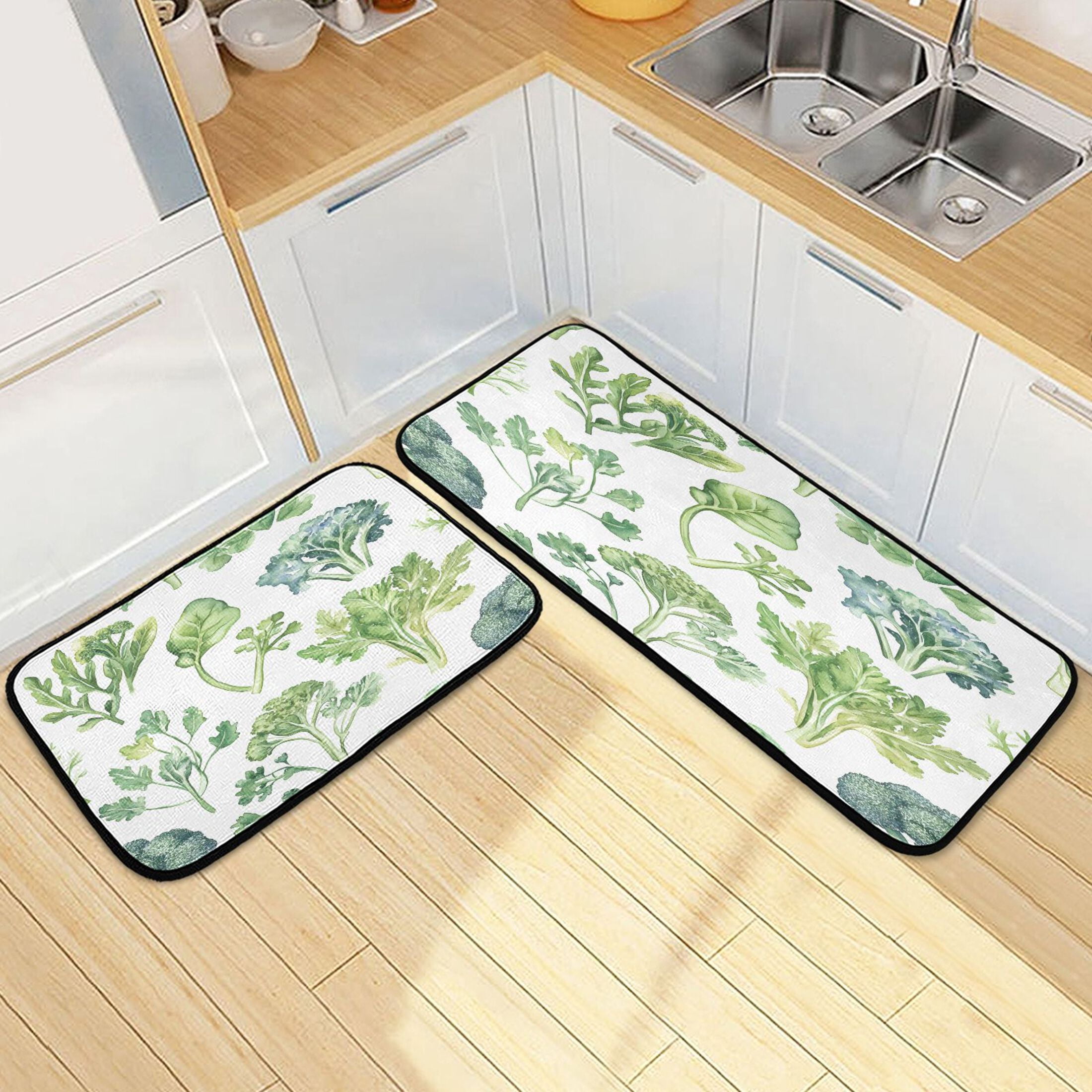 Ryvnso Various Vegetables Kitchen Rugs Set Non Slip Runner Mats for ...