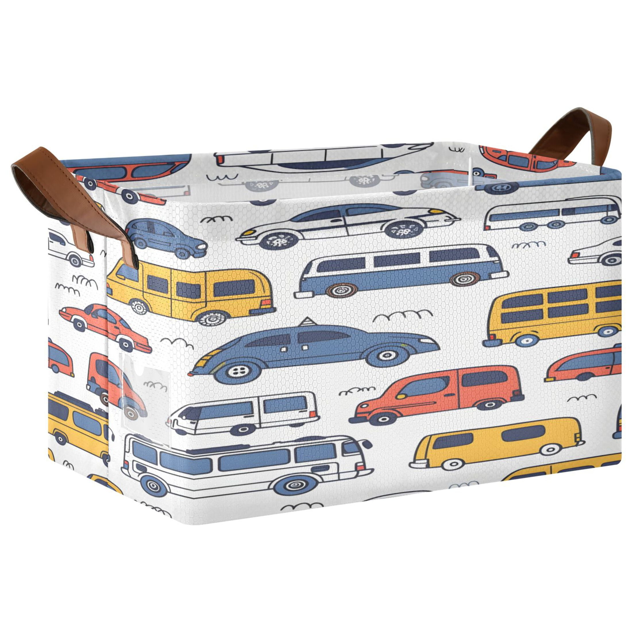 Ryvnso Vehicles Bus Storage Bins Large Basket Foldable Cube Toys ...