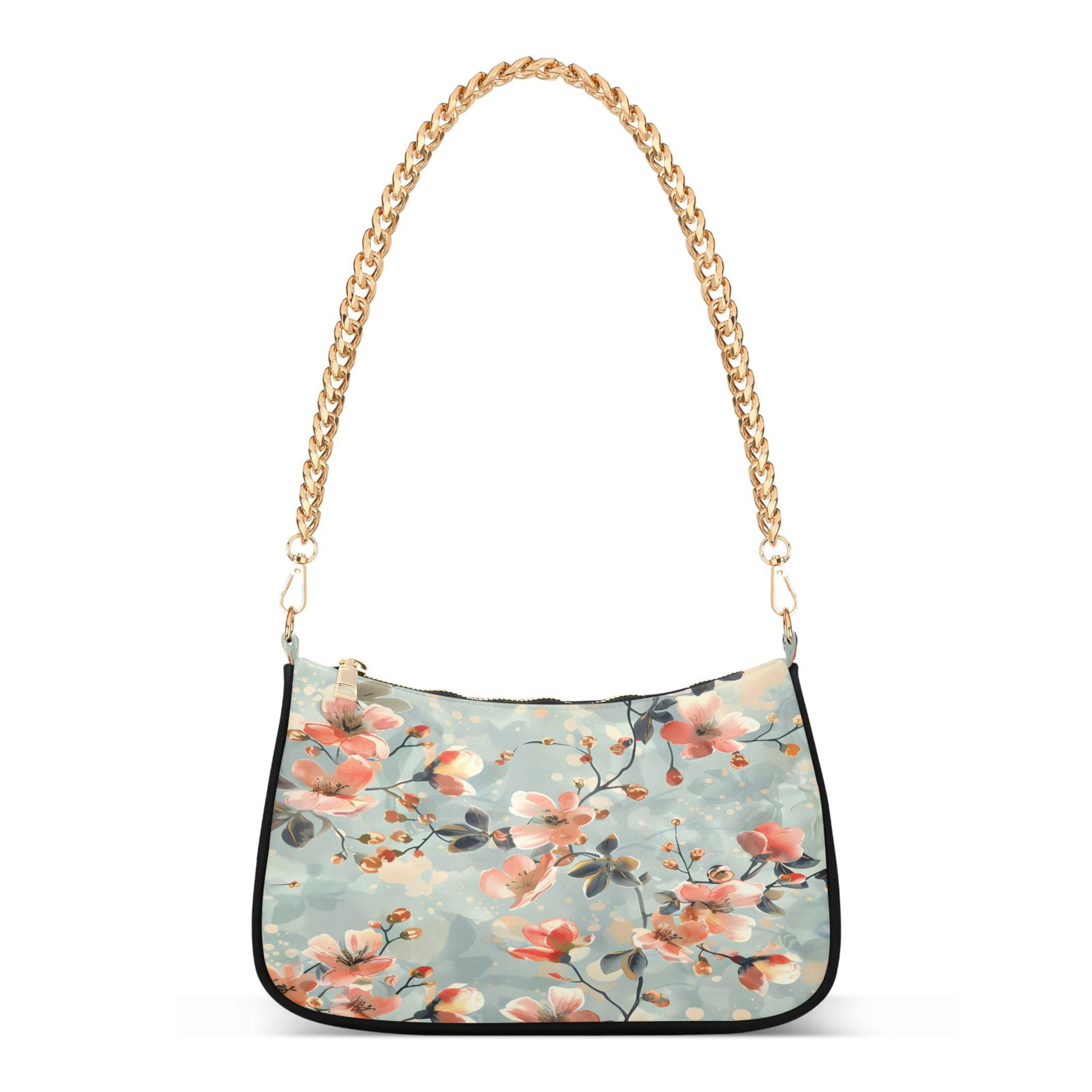 Ryvnso Watercolor Flower Womens Chain Shoulder Bag Tote Handbags Clutch ...
