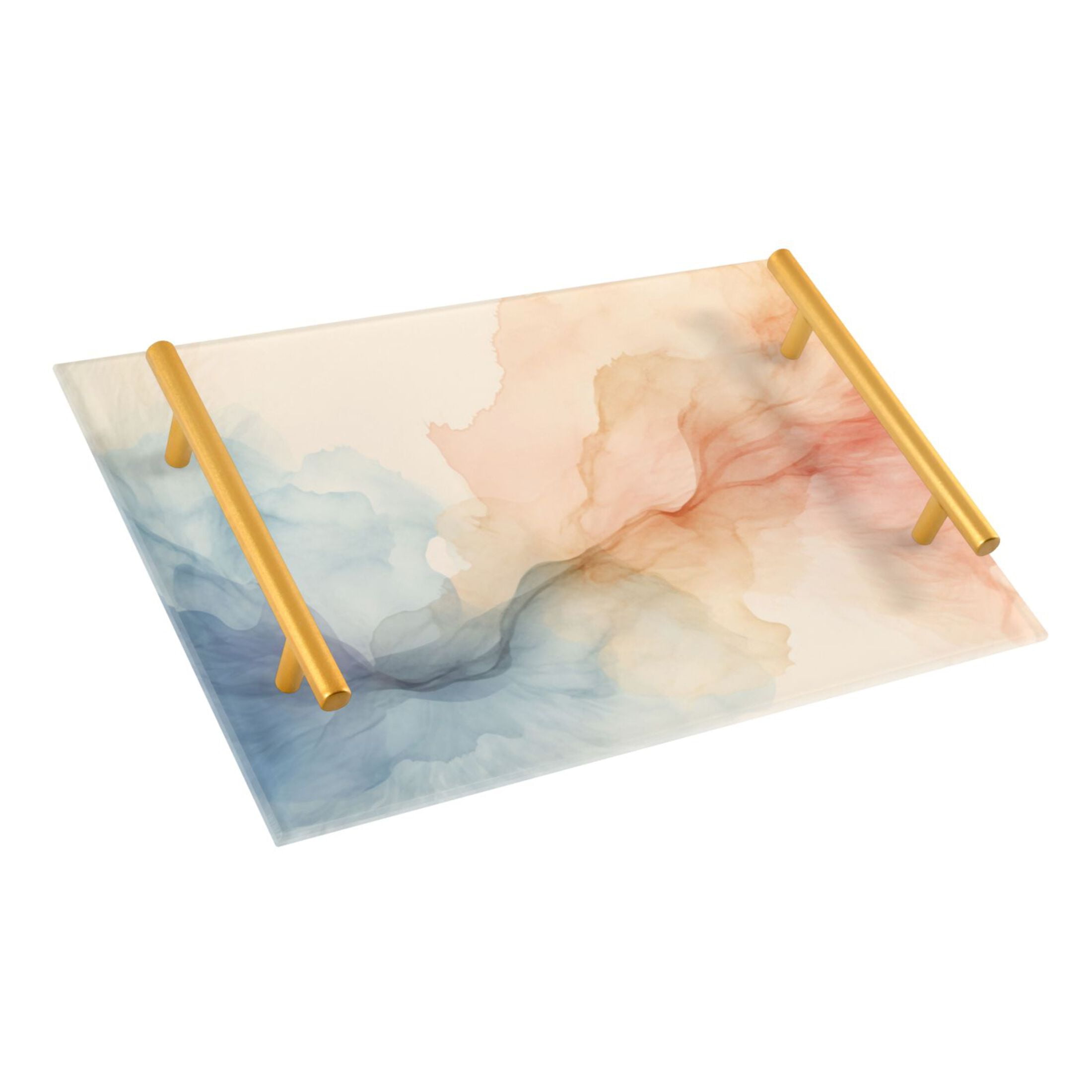 Ryvnso Watercolor Liquid Bathroom Tray Vanity Countertop Trays Acrylic ...