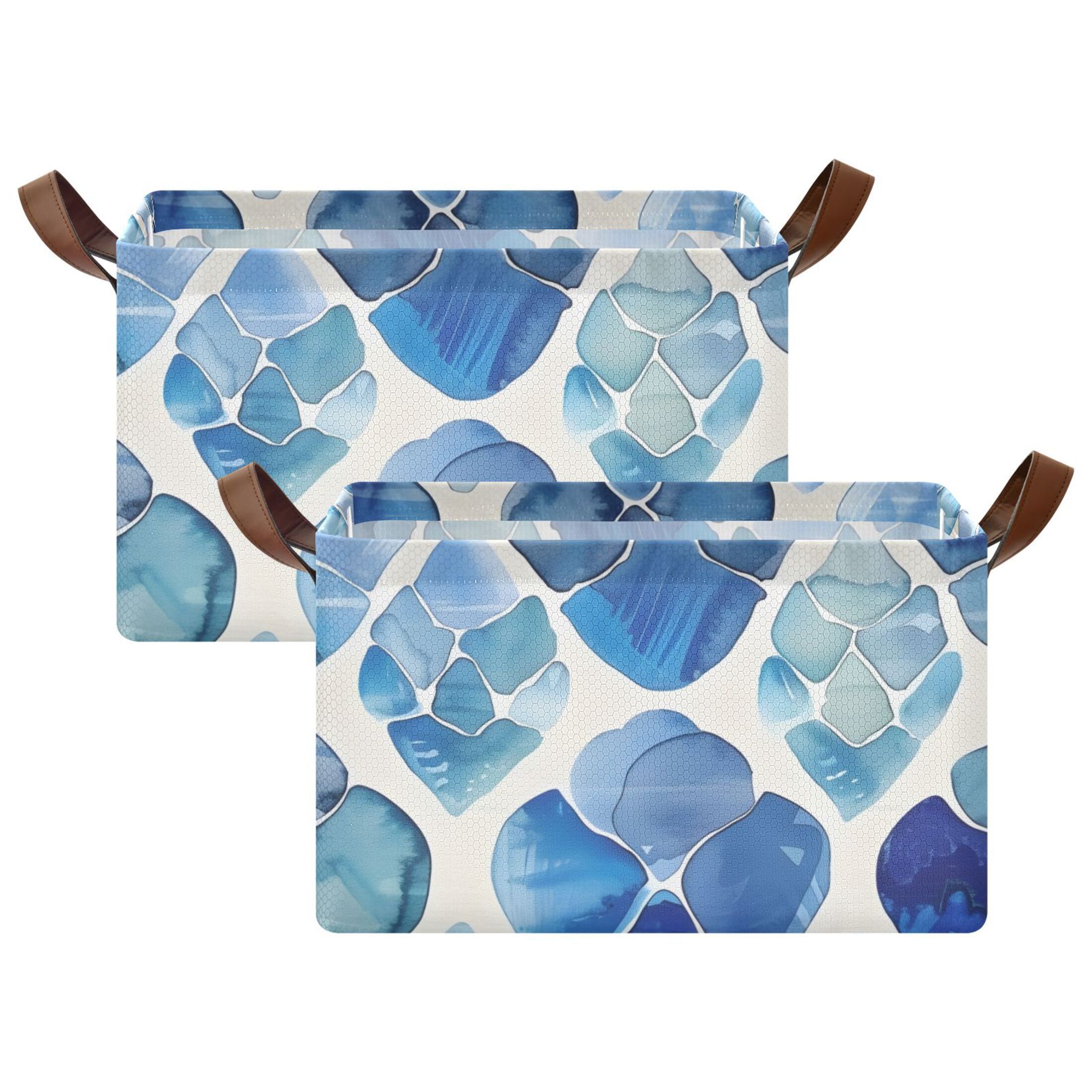 Ryvnso Watercolor Tortoise Shell Storage Bins Large Basket Foldable ...