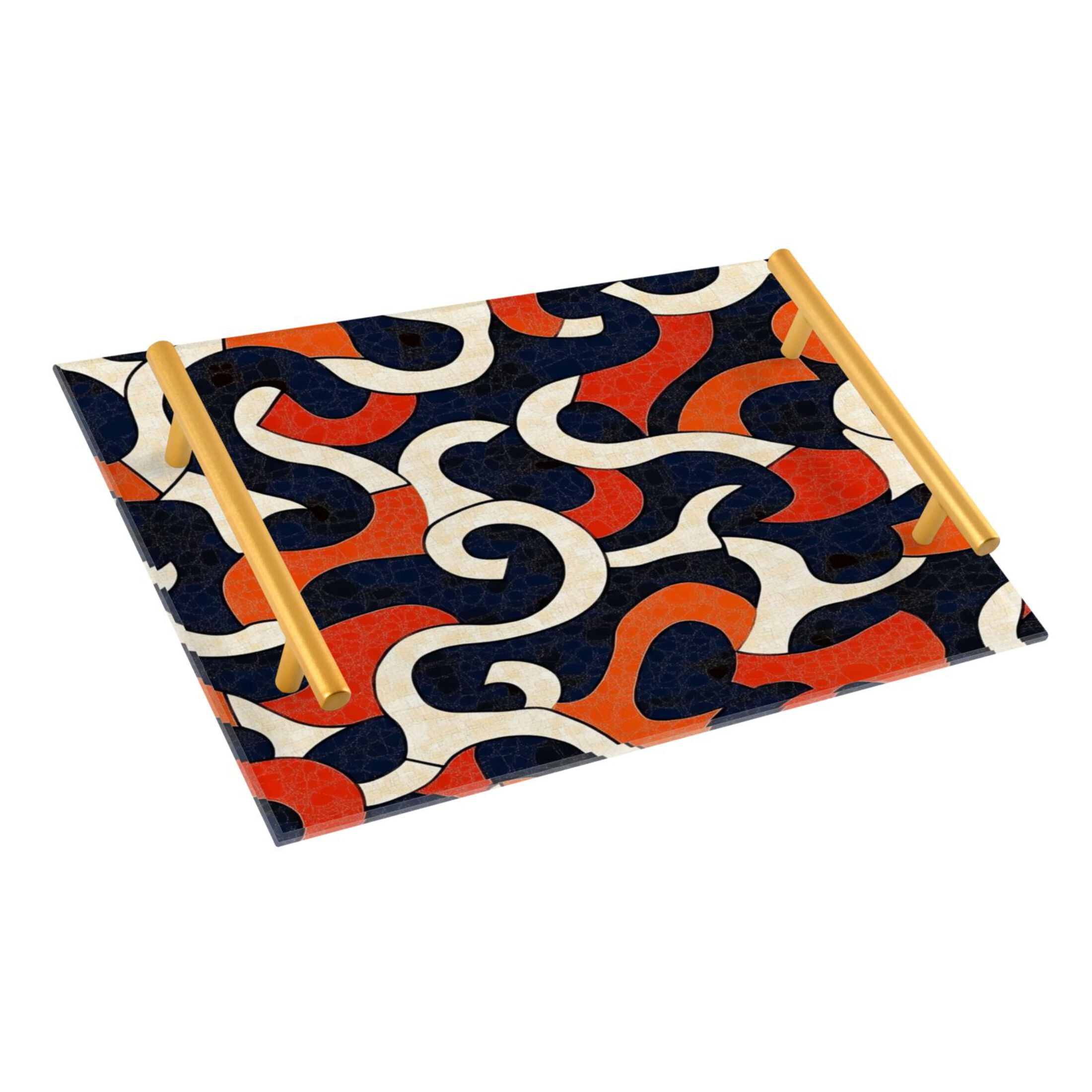 Ryvnso Wave Lines Bathroom Tray Vanity Countertop Trays Acrylic ...