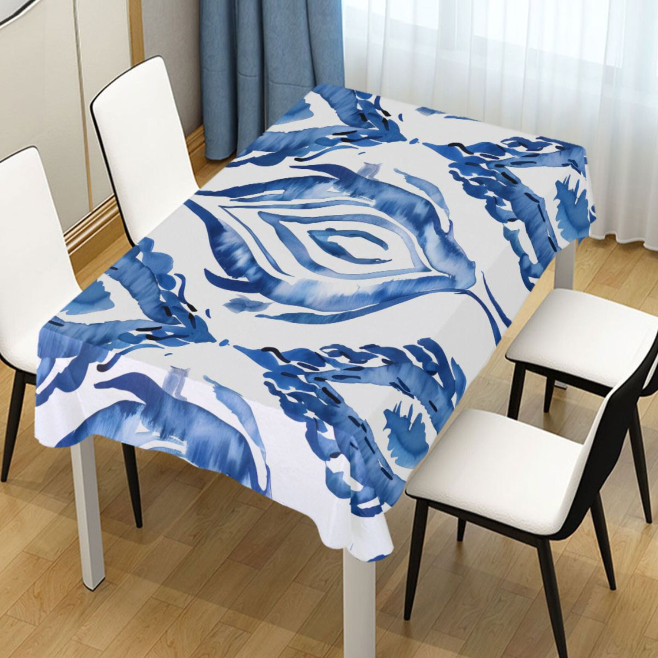 Ryvnso Waves Line Art Rectangle Table Cloth Tablecover Dinning ...