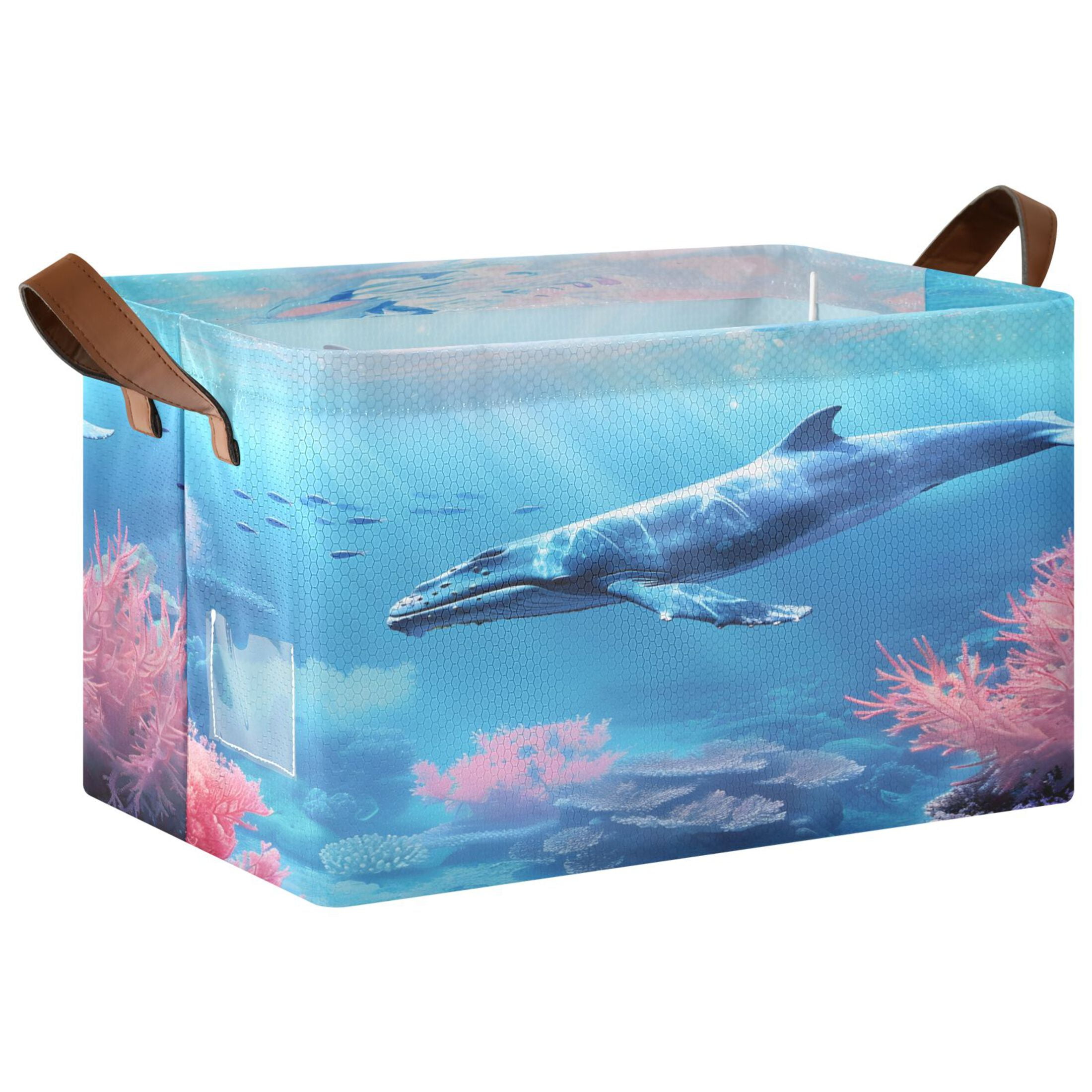 Ryvnso Whale Swims in The Sea Storage Bins Large Basket Foldable Cube ...