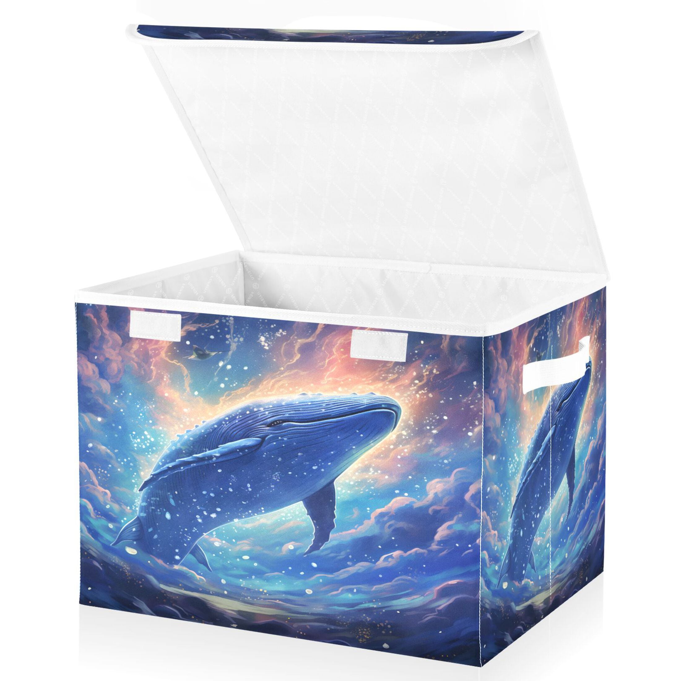 Ryvnso Whale in Starry Large Lidded Foldable Storage Baskets Cubes ...