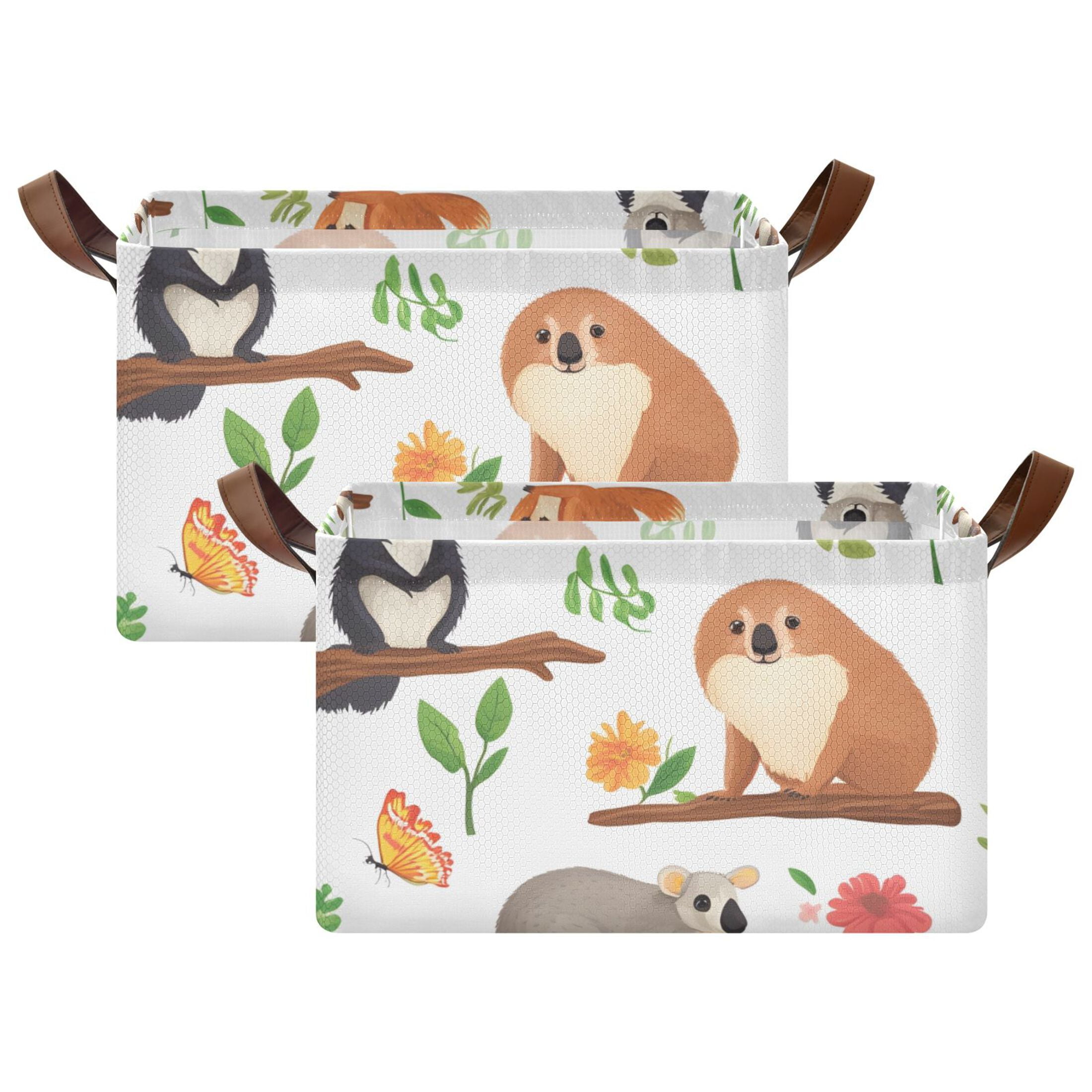 Ryvnso Wild Animals Storage Bins Large Basket Foldable Cube Toys ...