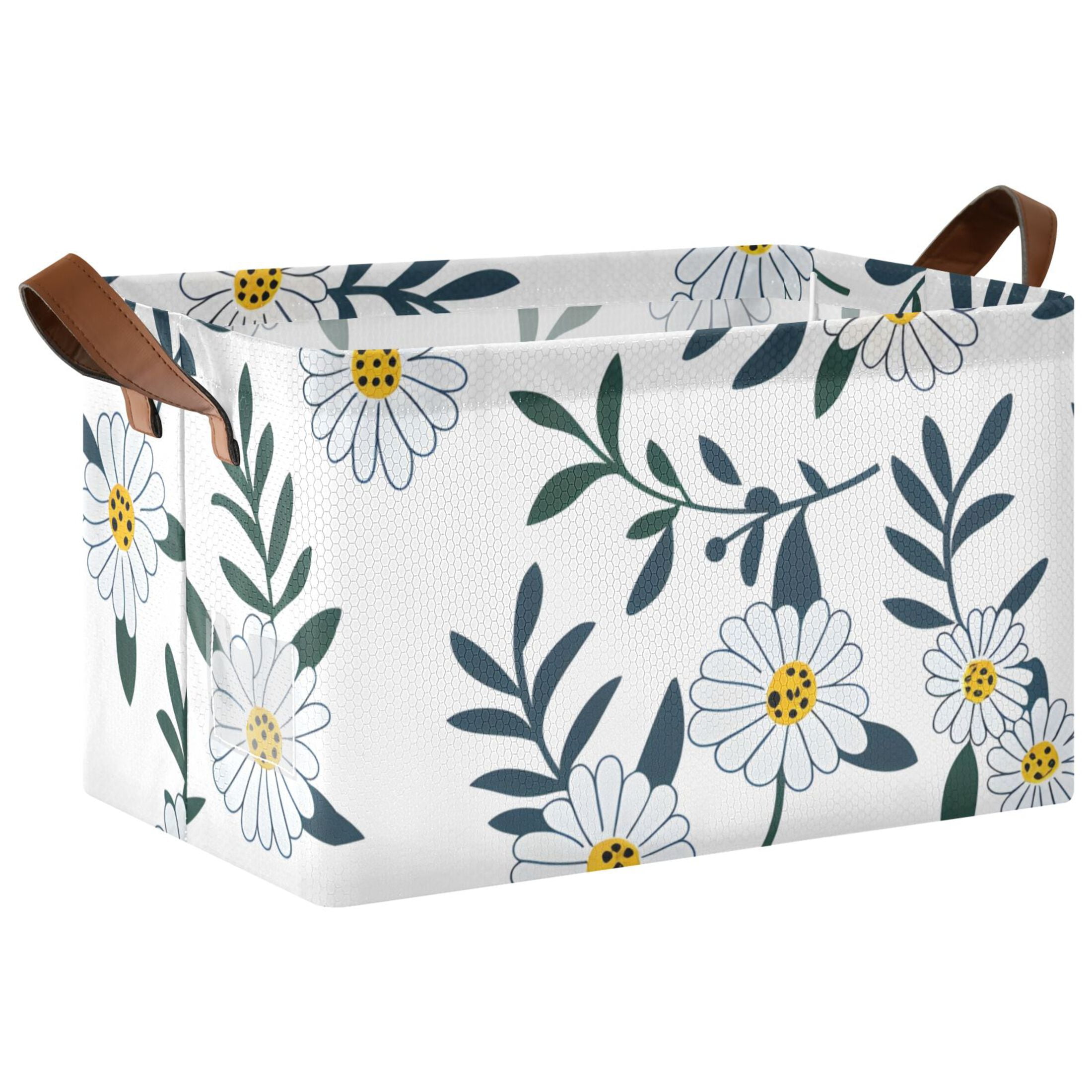 Ryvnso Wild Daisy Flower Storage Bins Large Basket Foldable Cube Toys ...