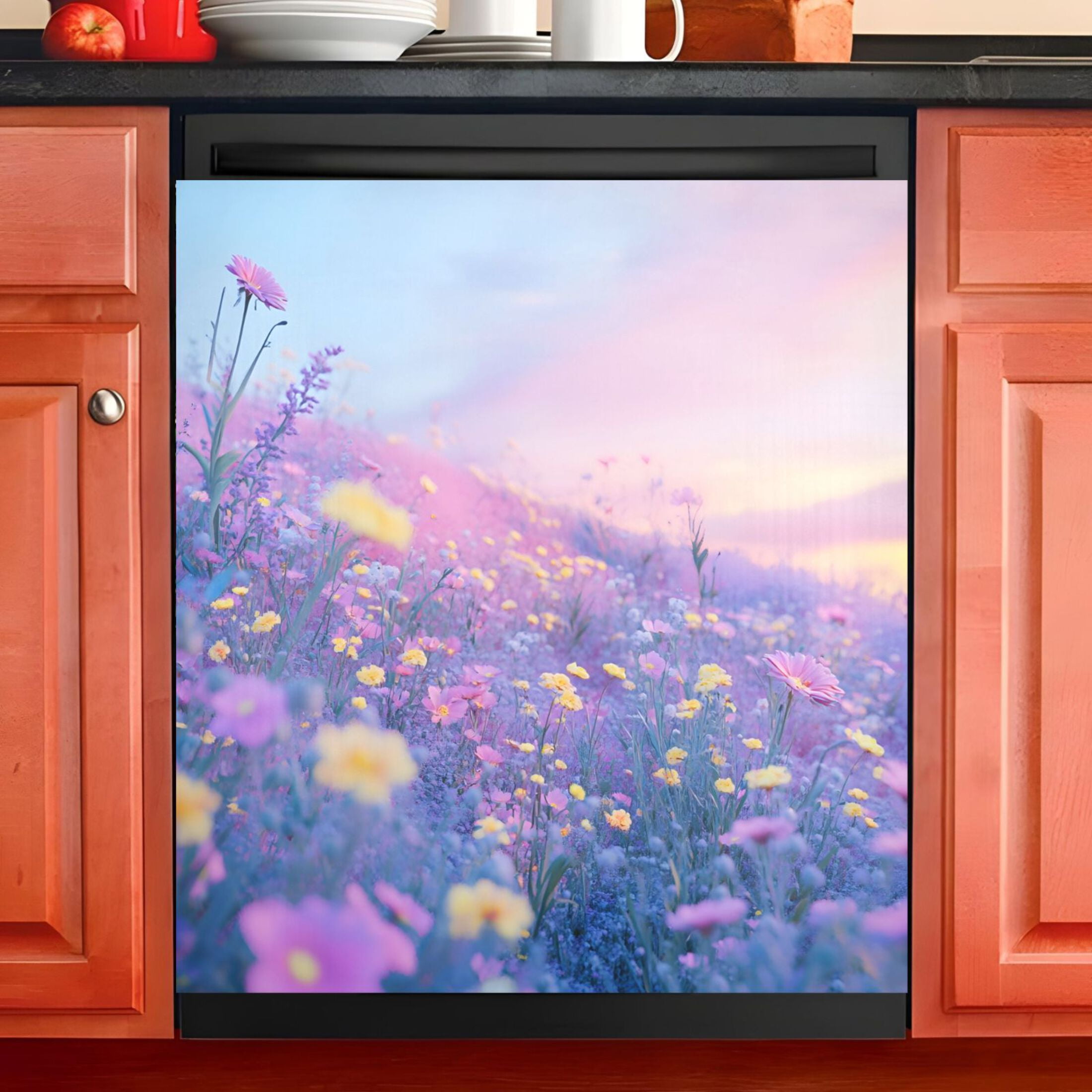 Ryvnso Wildflower Dishwasher Magnetic Refrigerator Magnet Cover Kitchen ...