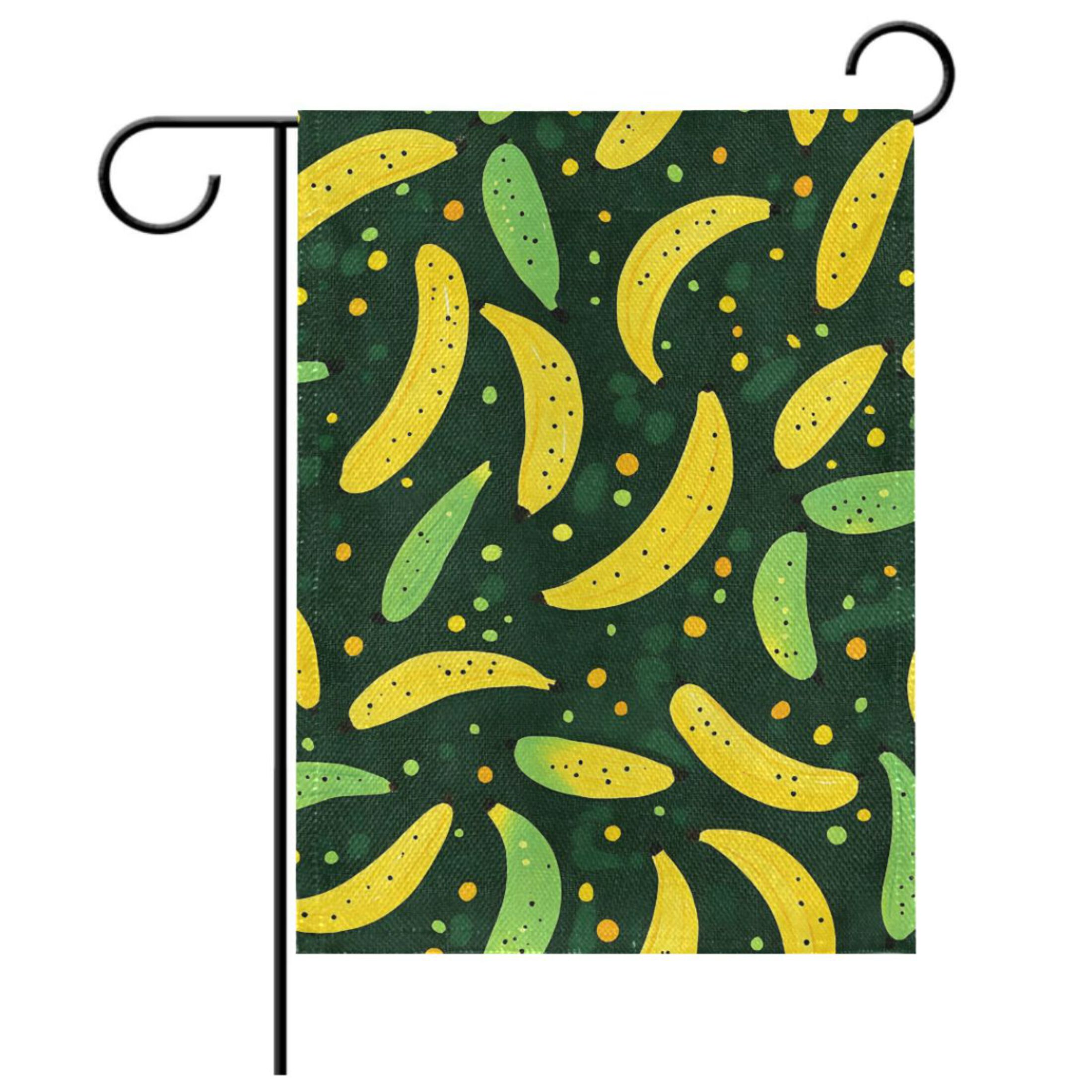 Ryvnso Yellow Green Banana Pattern Garden Flag 12x18 Inch Double Sided ...