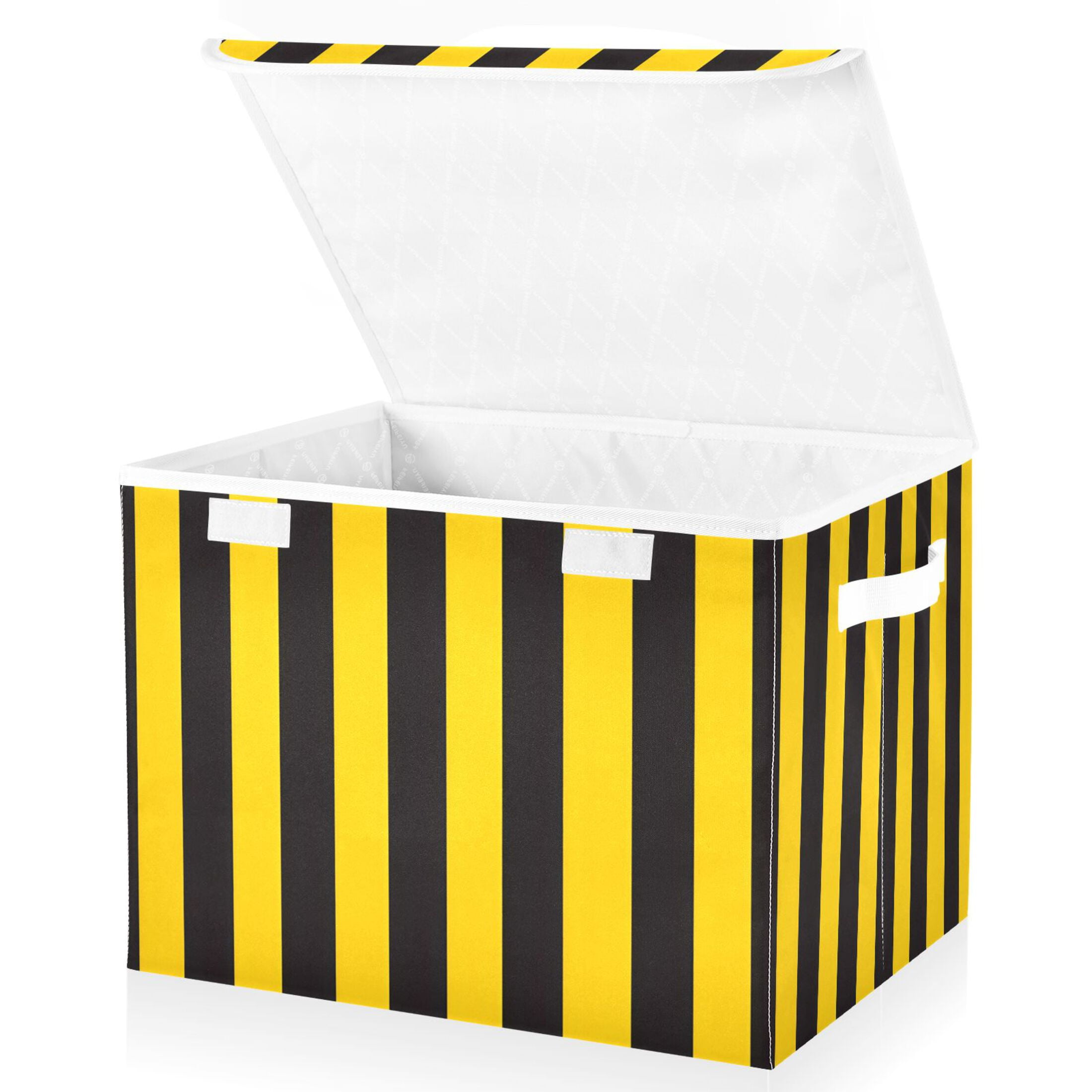 Ryvnso Yellow Stripes Line Pattern Large Lidded Foldable Storage ...