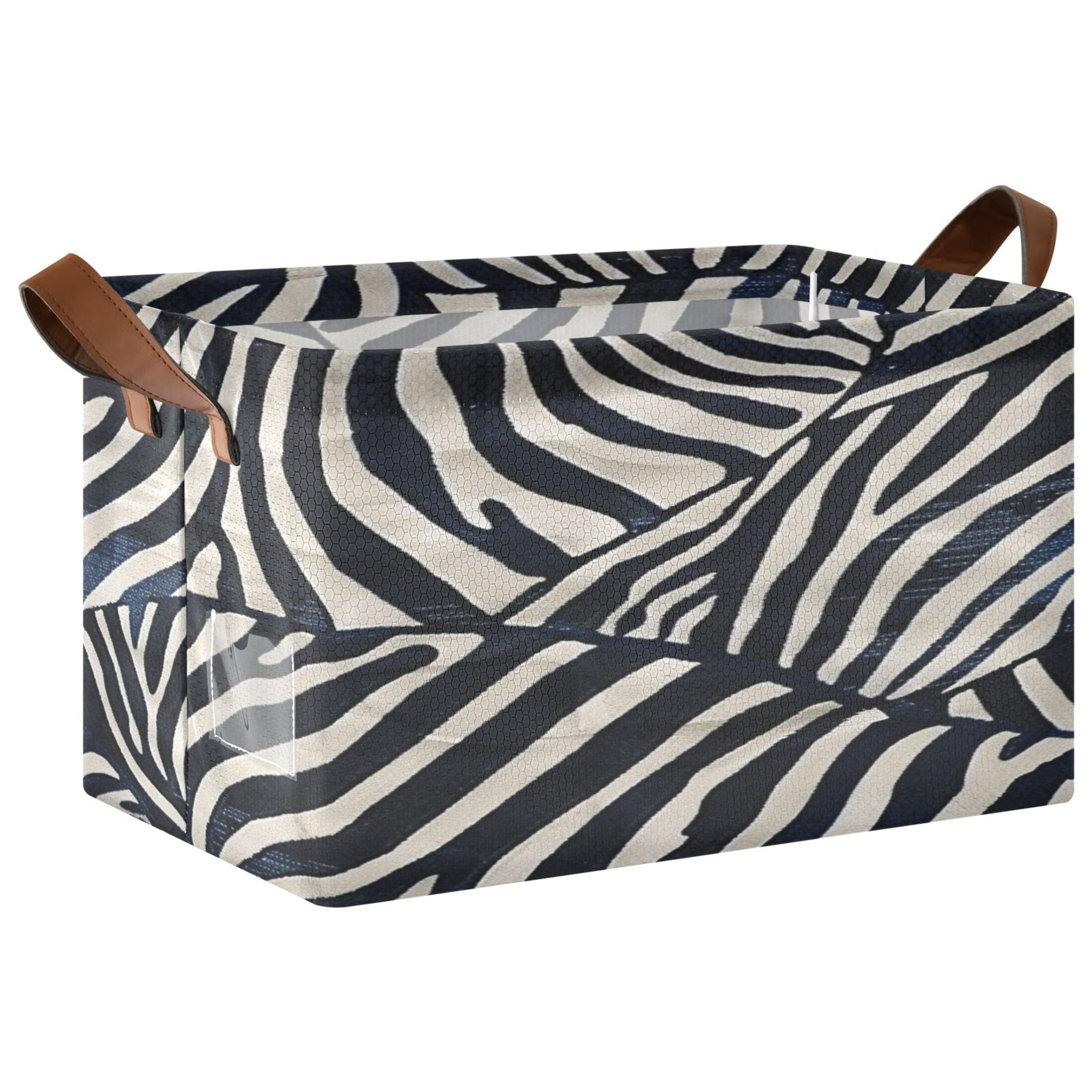 Ryvnso Zebra Pattern Storage Bins Large Basket Foldable Cube Toys ...