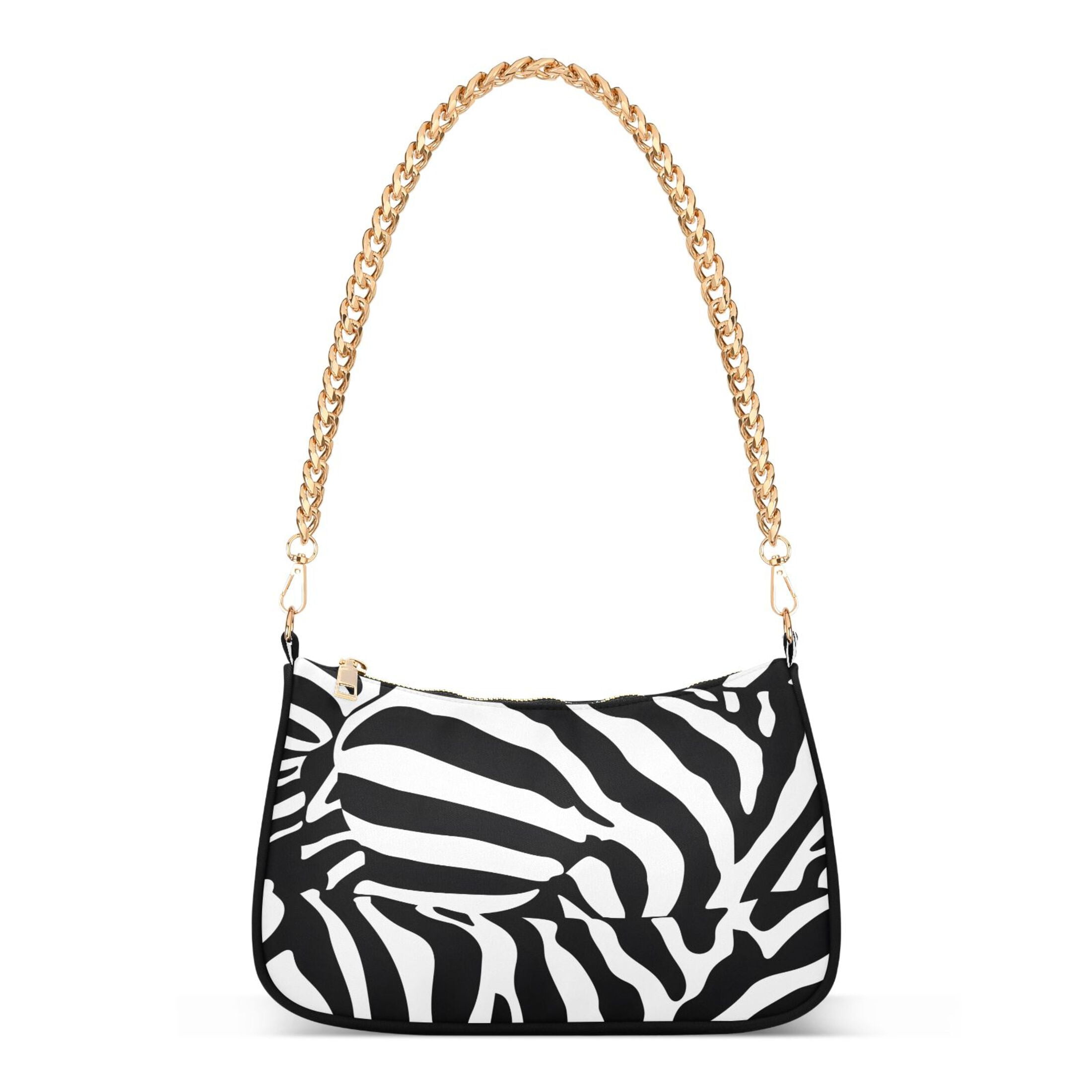 Ryvnso Zebra Texture Womens Chain Shoulder Bag Tote Handbags Clutch ...