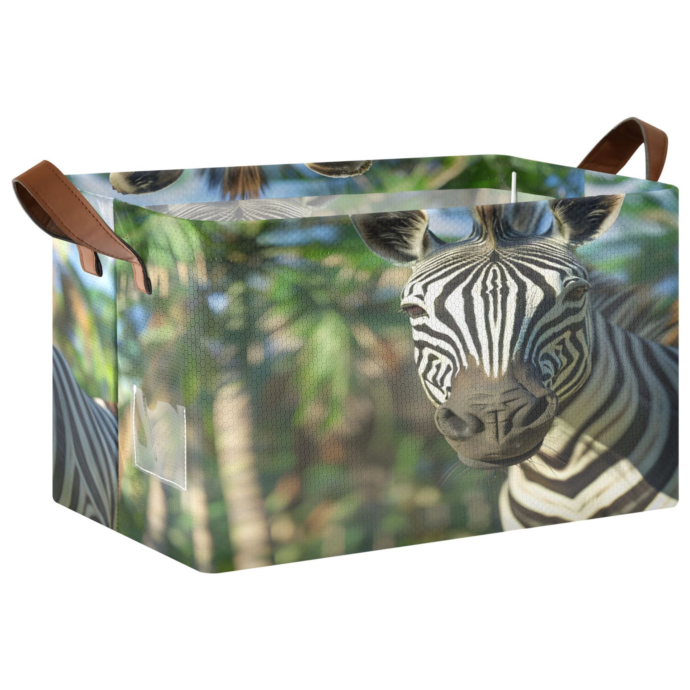 Ryvnso Zebra and Palm Trees Storage Bins Large Basket Foldable Cube ...